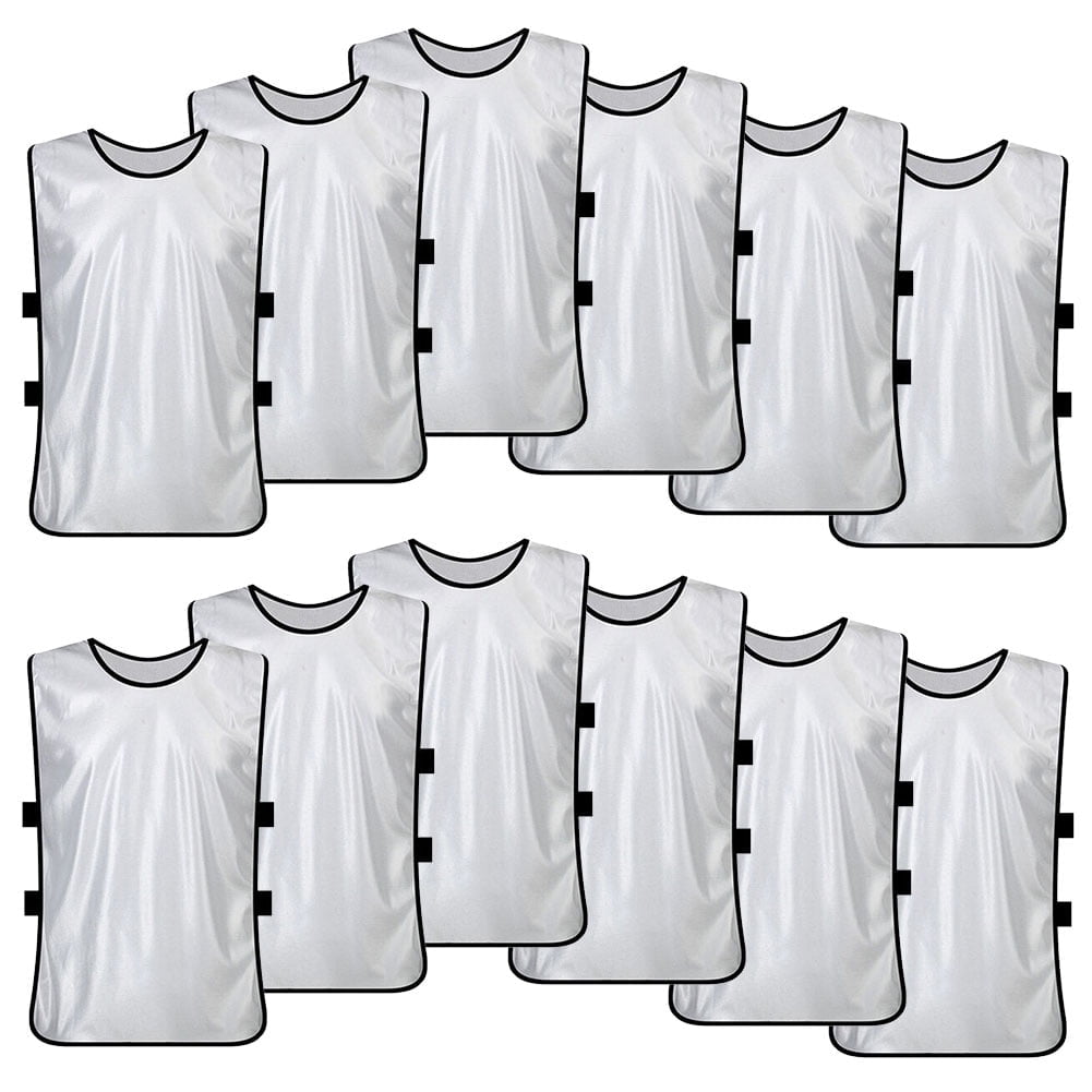 Soccer Pinnies Scrimmage Vests (12 Pack) Sports Jersey for Youth Adult ...