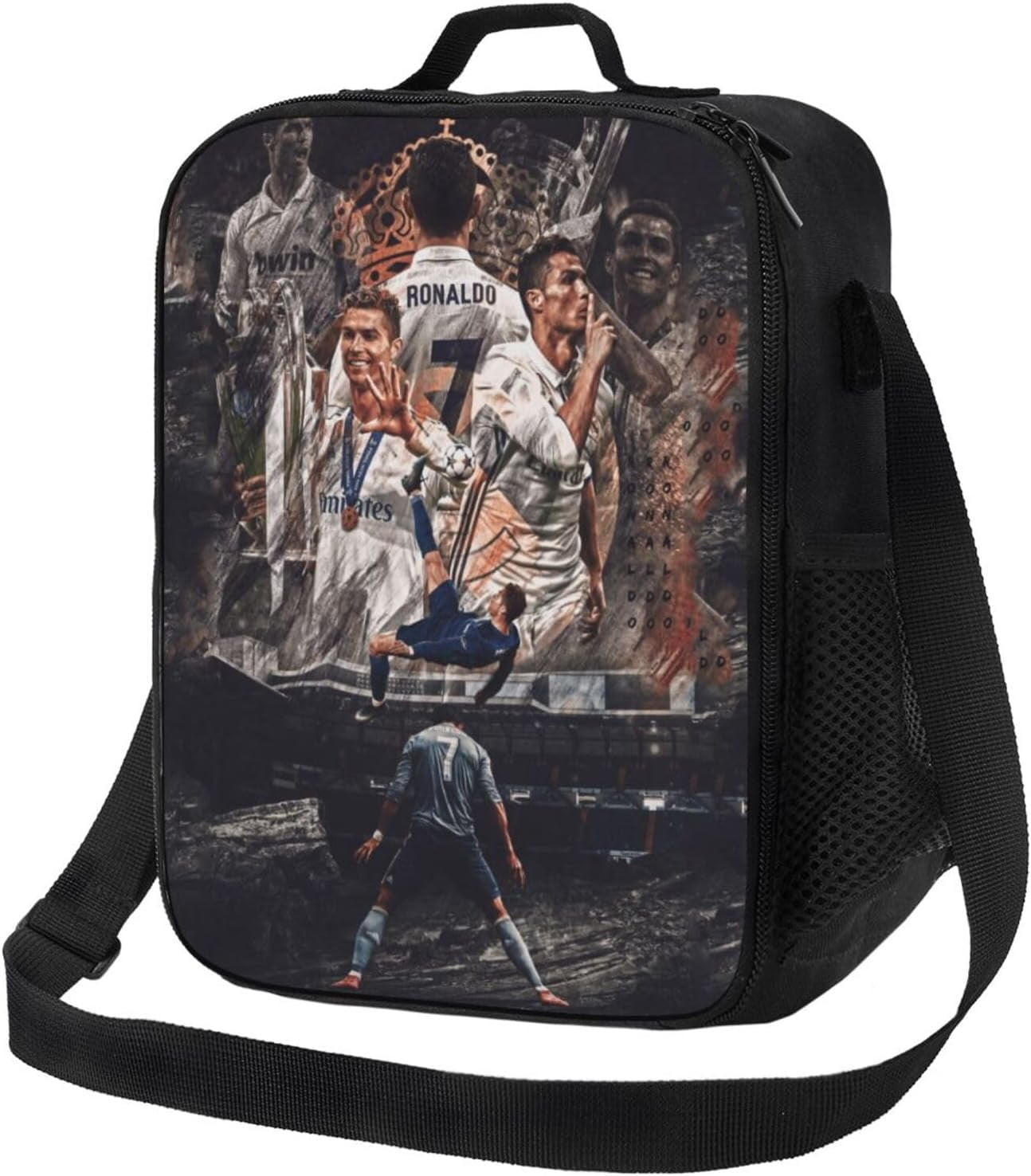 Soccer Player #7 Lunch Bag Cristiano Ronaldo Cooler Bag For School/Work ...