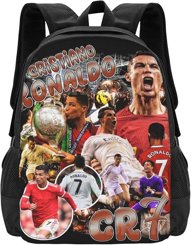 Soccer Player #7 Ronaldo Backpack 16.5 Inch For Daily Work Sport ...