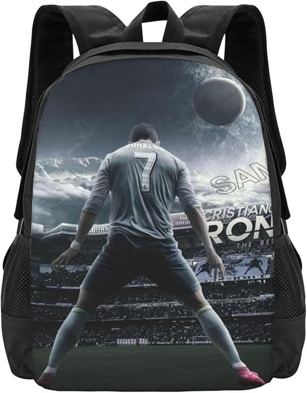 Soccer Player #7 Ronaldo Backpack 16.5 Inch For Daily Work Sport ...