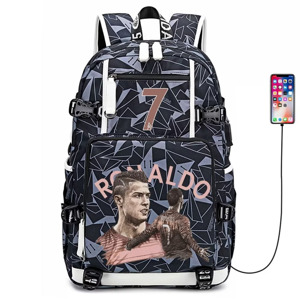 FANwenfeng Soccer R-onaldo Multifunction Backpack Travel Taptop Daypack ...