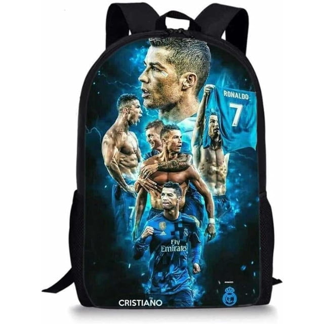 Soccer Player Cristiano Ronaldo Backpack,CR7 Lightweight Canvas Bookbag ...