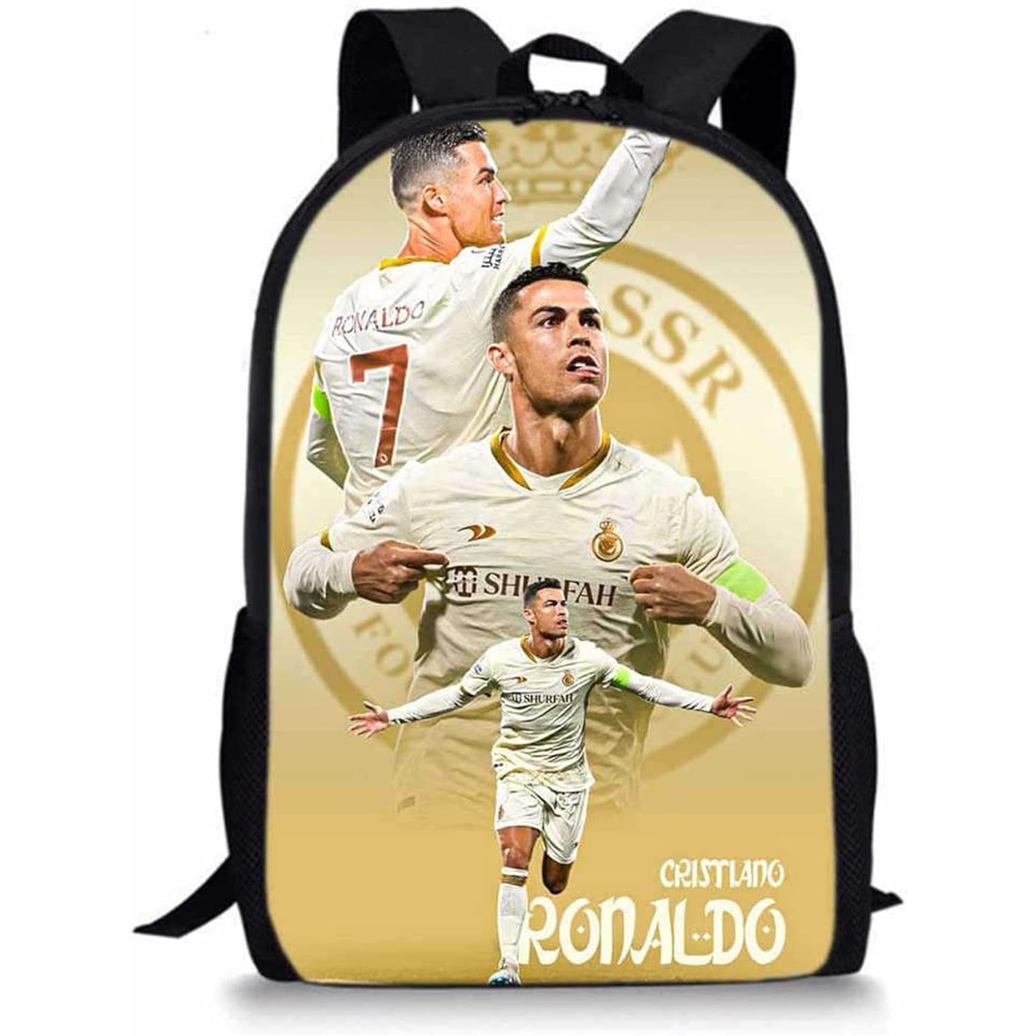 Soccer Player Cristiano Ronaldo Backpack,CR7 Lightweight Canvas Bookbag ...