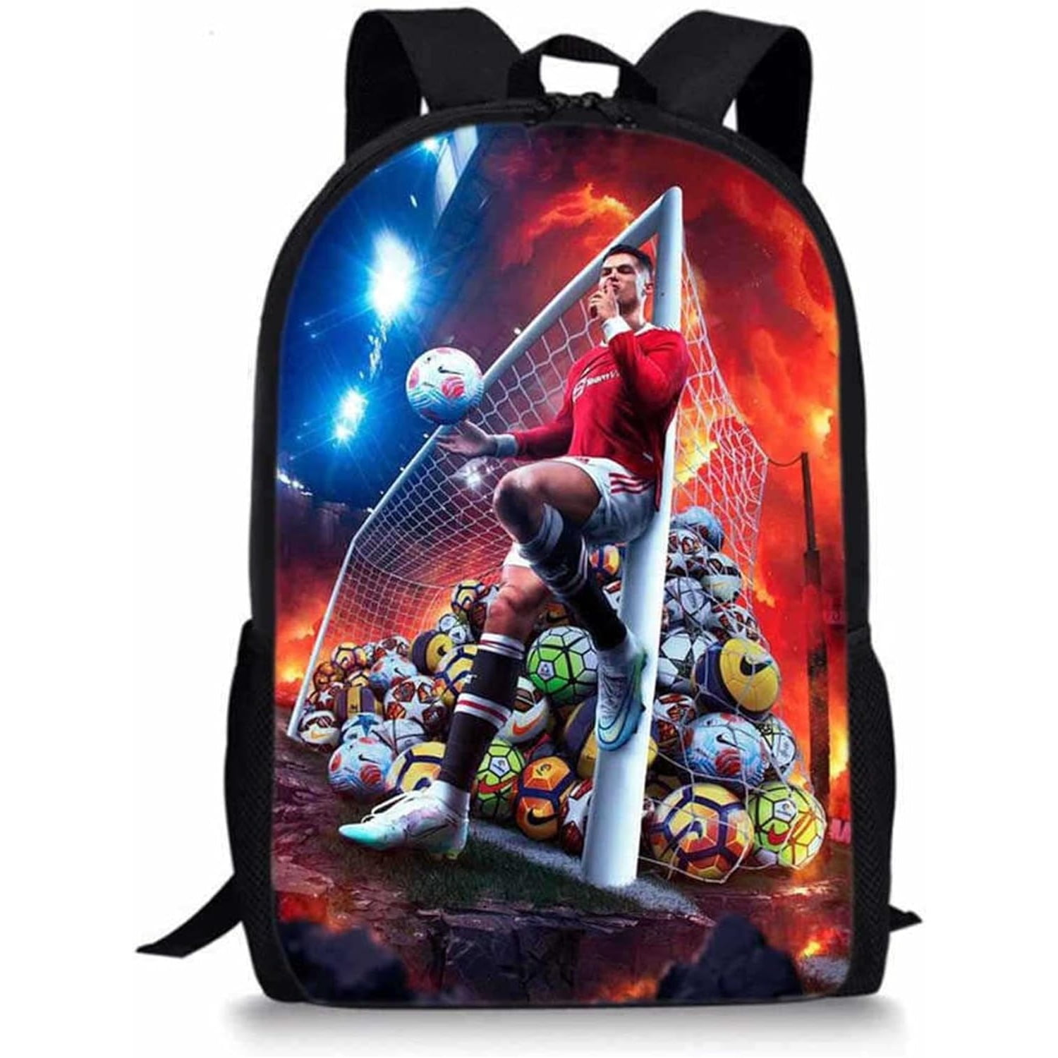 Soccer Player Cristiano Ronaldo Backpack,CR7 Lightweight Canvas Bookbag ...