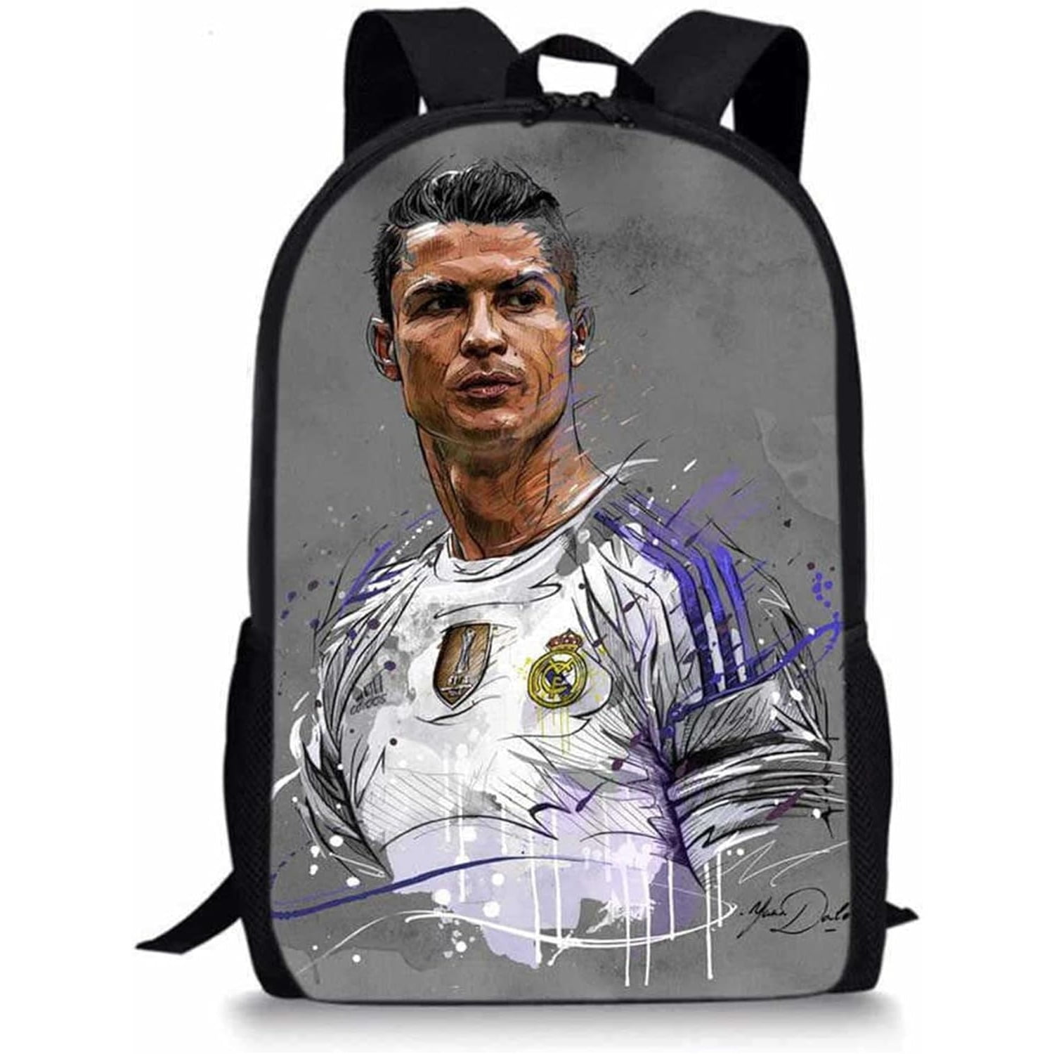 Soccer Player Cristiano Ronaldo Backpack,CR7 Lightweight Canvas Bookbag ...