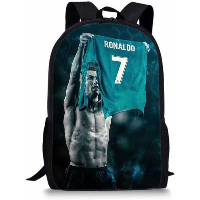 Soccer Player Cristiano Ronaldo Backpack,CR7 Lightweight Canvas Bookbag ...