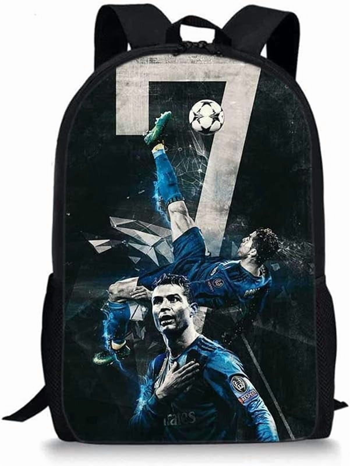 Soccer Player Cristiano Ronaldo Backpack,CR7 Lightweight Canvas Bookbag ...