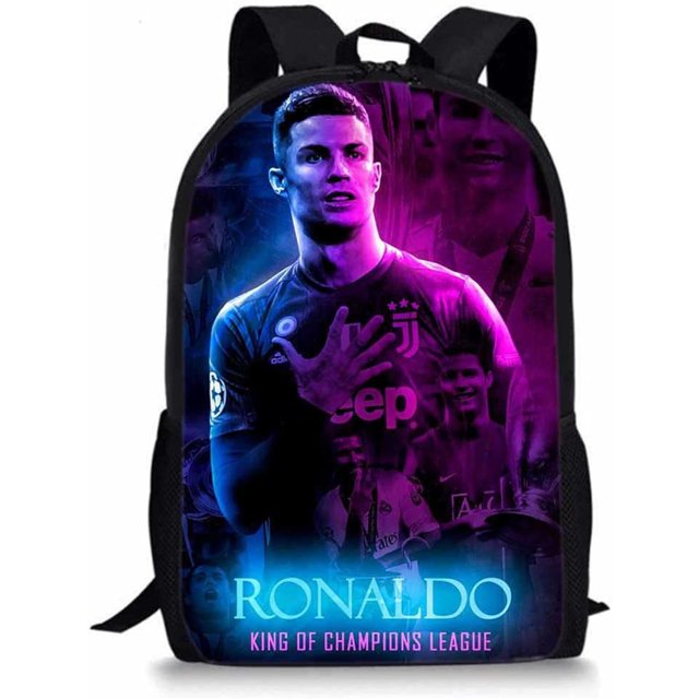 Soccer Player Cristiano Ronaldo Backpack,CR7 Lightweight Canvas Bookbag ...