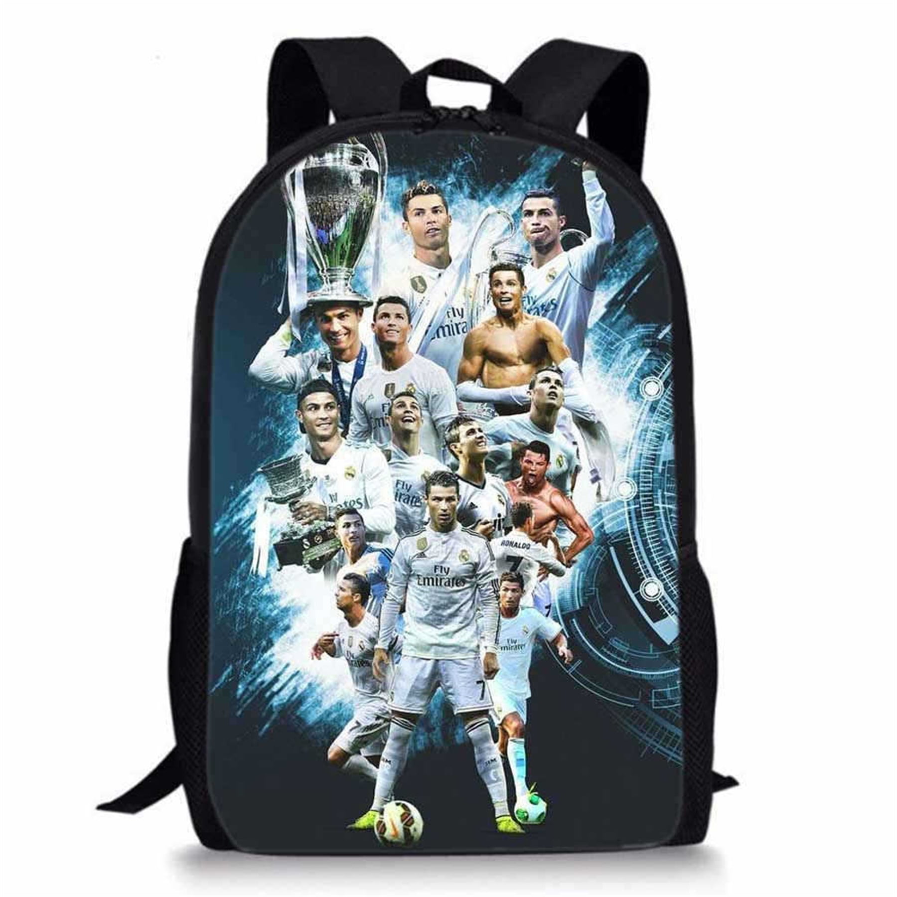 Soccer Player Cristiano Ronaldo Backpack-Student Back to School Bookbag ...