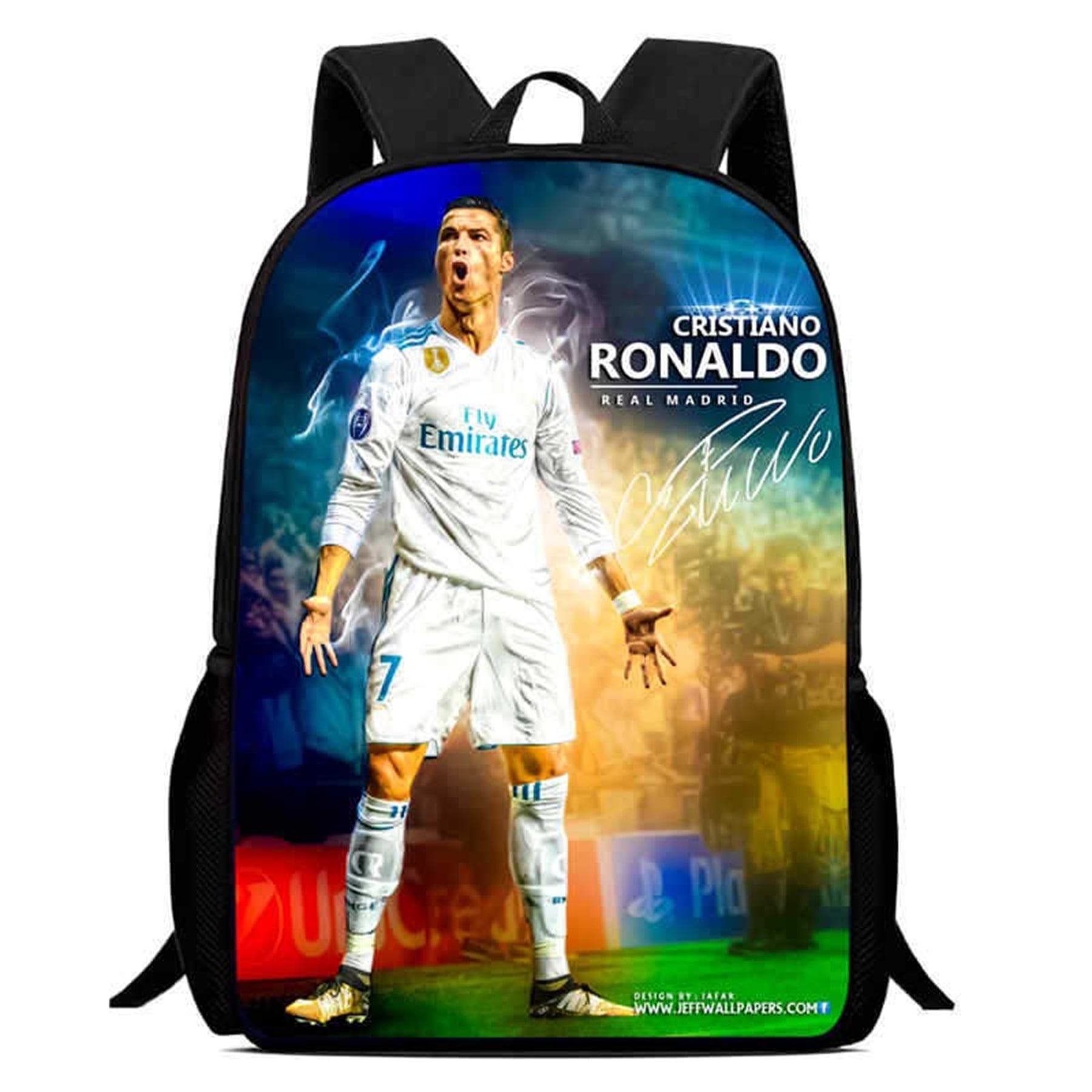 Soccer Player Cristiano Ronaldo Backpack-Student Back to School Bookbag ...