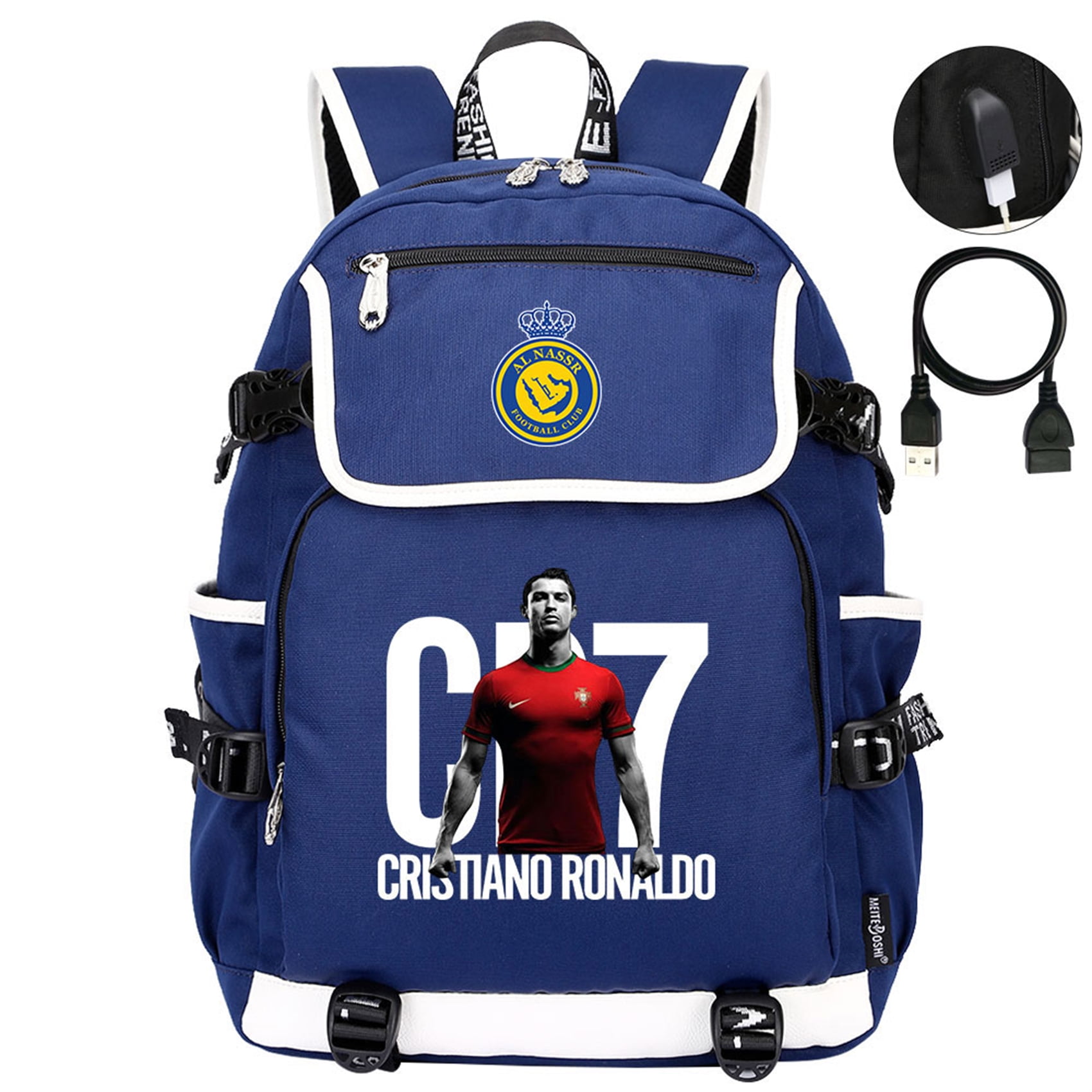 Soccer Player Cristiano Ronaldo Backpack-Student School Bookback with ...