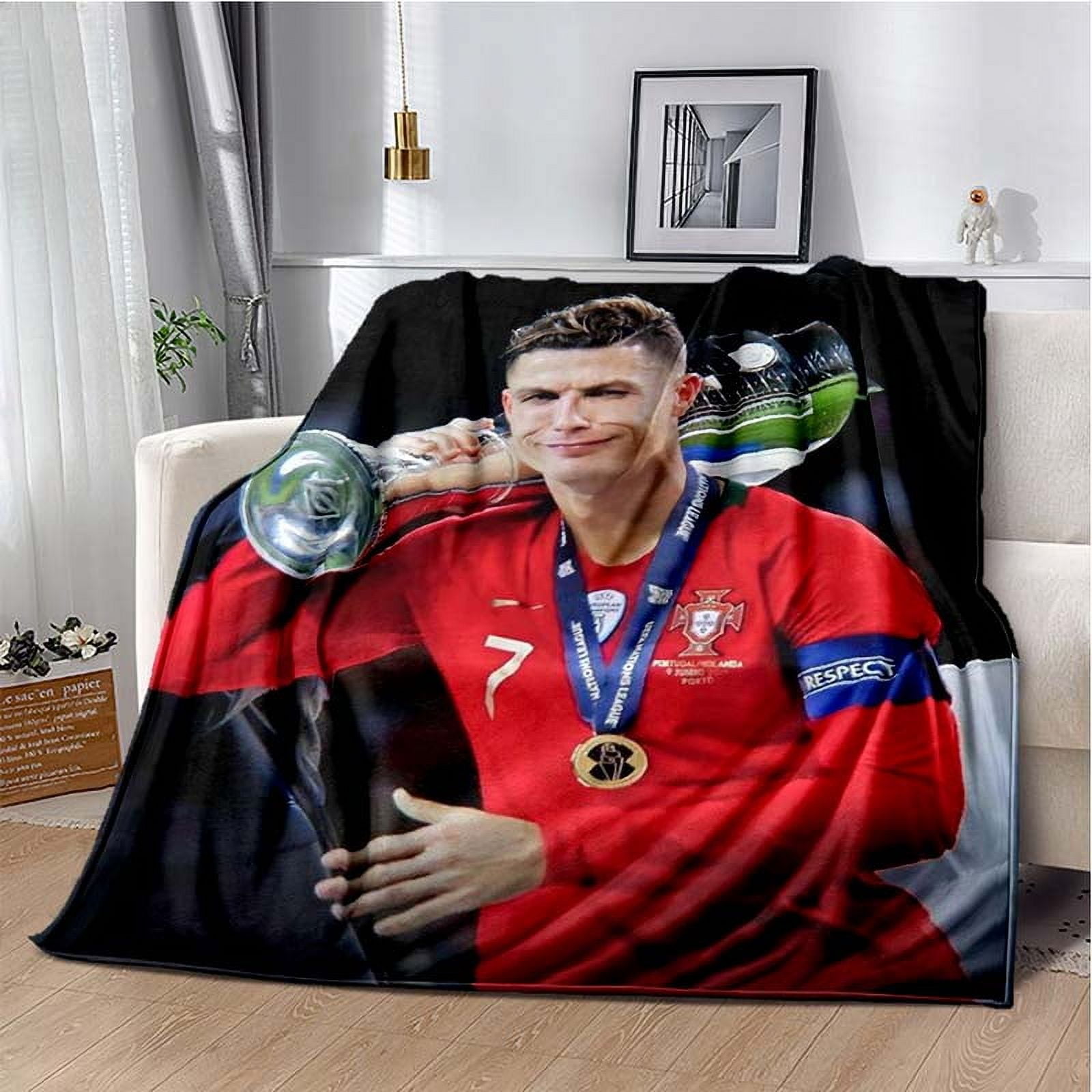 Soccer Player Cristiano Ronaldo Blanket for Adults, Home Bedroom Cover, Outdoor Portable, Soft ...
