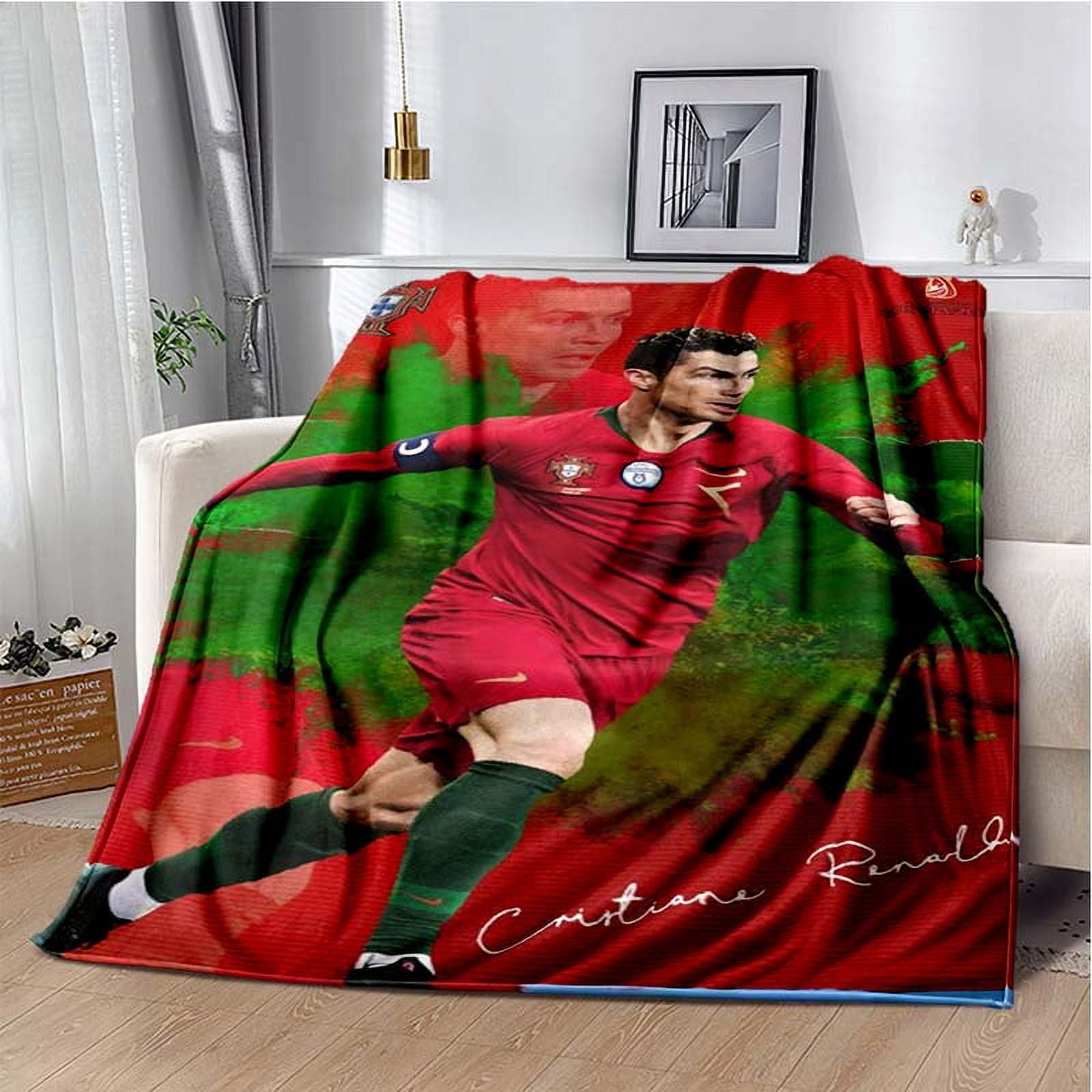 Soccer Player Cristiano Ronaldo Blanket for Adults, Home Bedroom Cover, Outdoor Portable, Soft ...