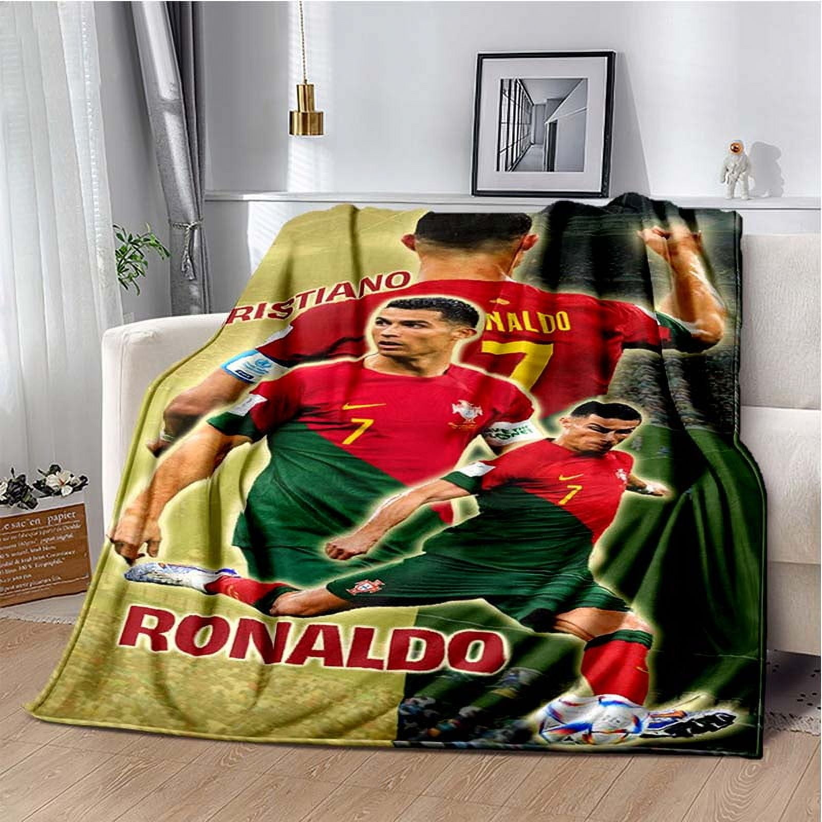 Soccer Player Cristiano Ronaldo Blanket for Adults, Home Bedroom Cover, Outdoor Portable, Soft ...