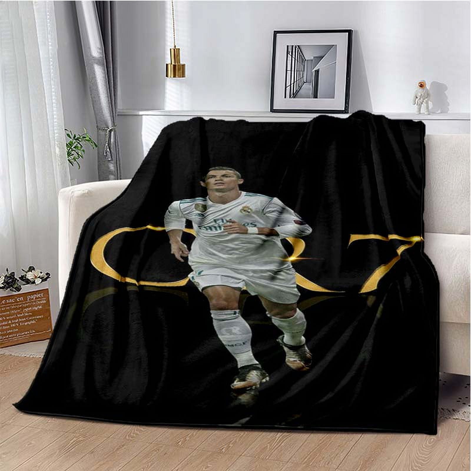 Soccer Player Cristiano Ronaldo Blanket for Adults, Home Bedroom Cover, Outdoor Portable, Soft ...
