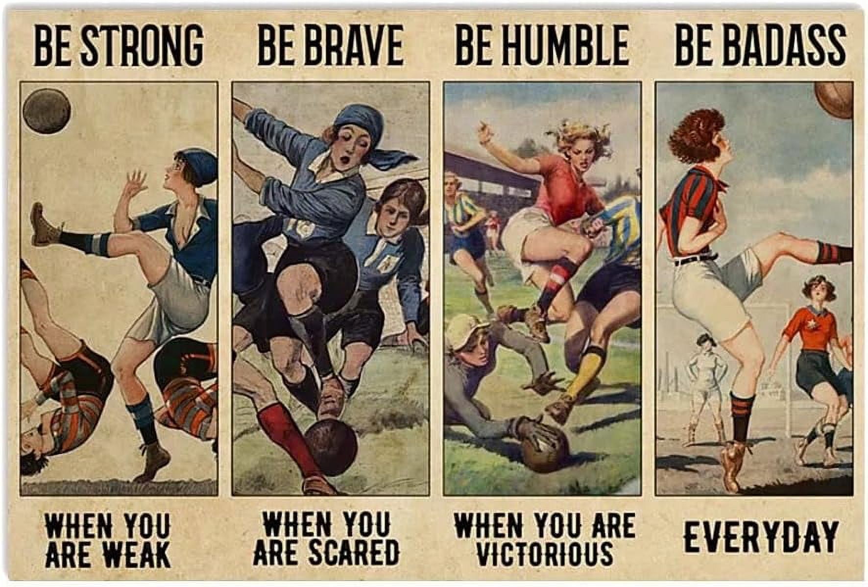 Soccer Player Diamond Art Kits For Adults,Be Strong Be Brave 5D Diamond ...