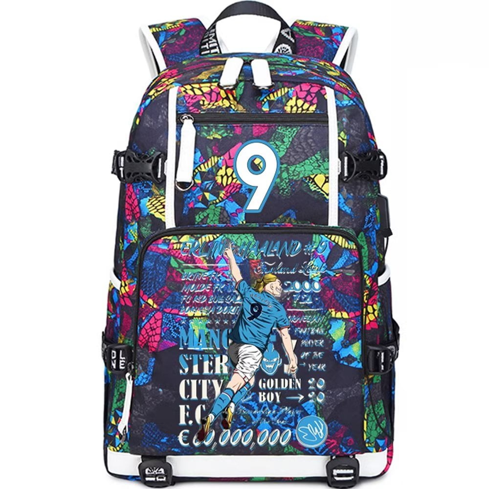 Soccer Player E-Haaland- Multifunction Backpack Travel Taptop Daypack ...