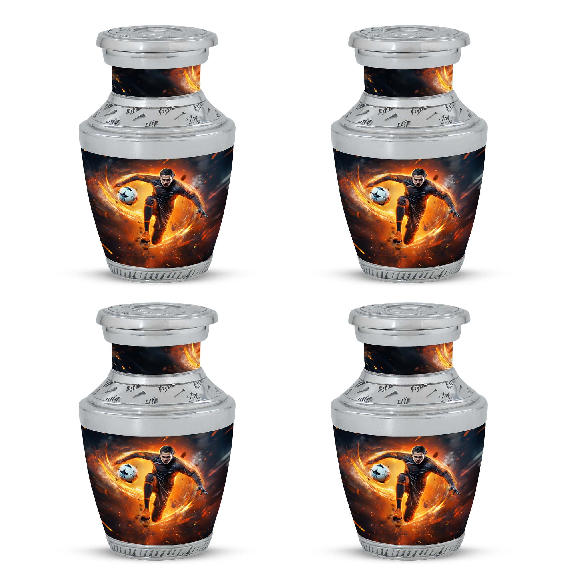 Soccer Player in Flaming Motion Artwork Keepsake's Whisper - Miniature ...
