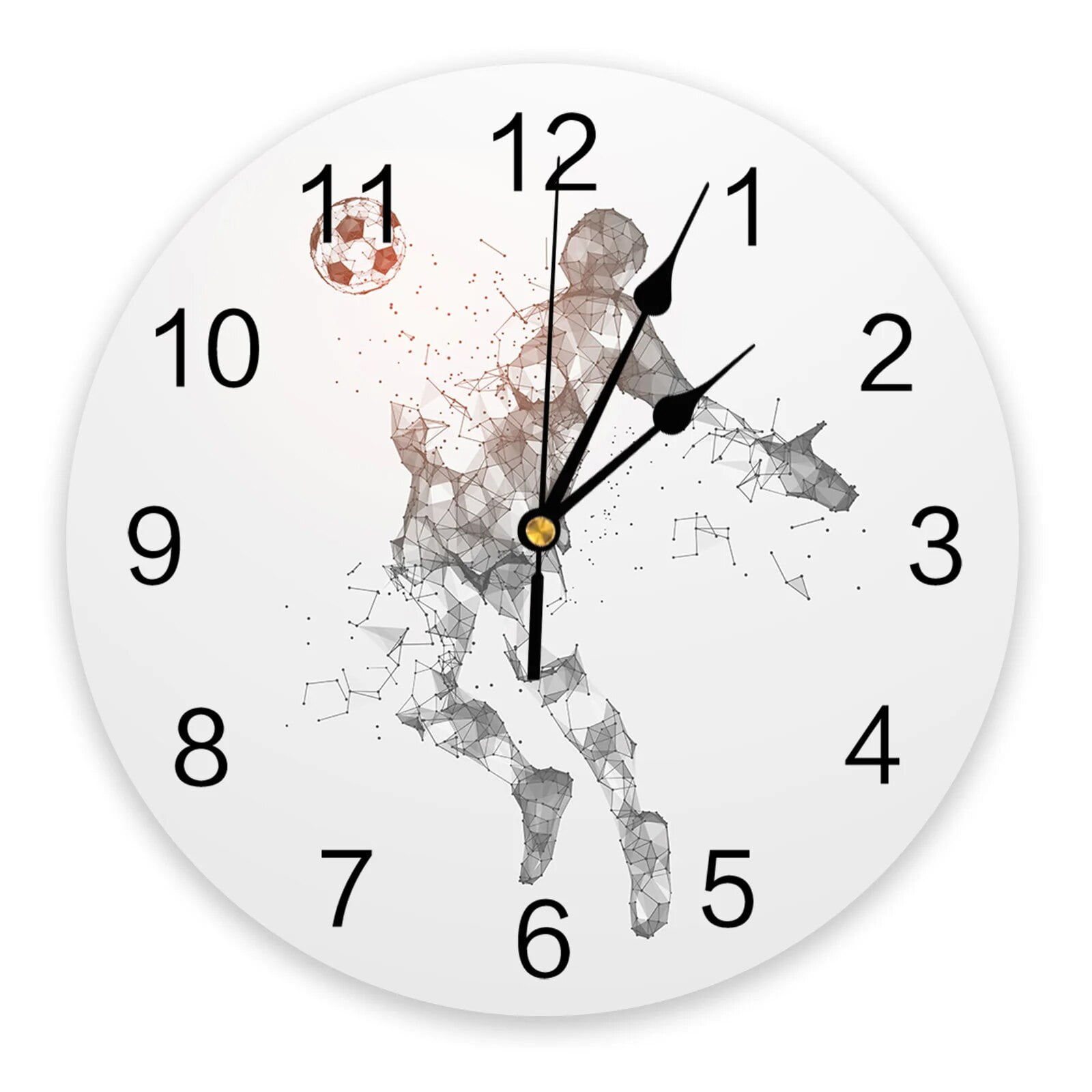 Soccer Player Football Sport PVC Wall Clock Modern Design Living Room ...