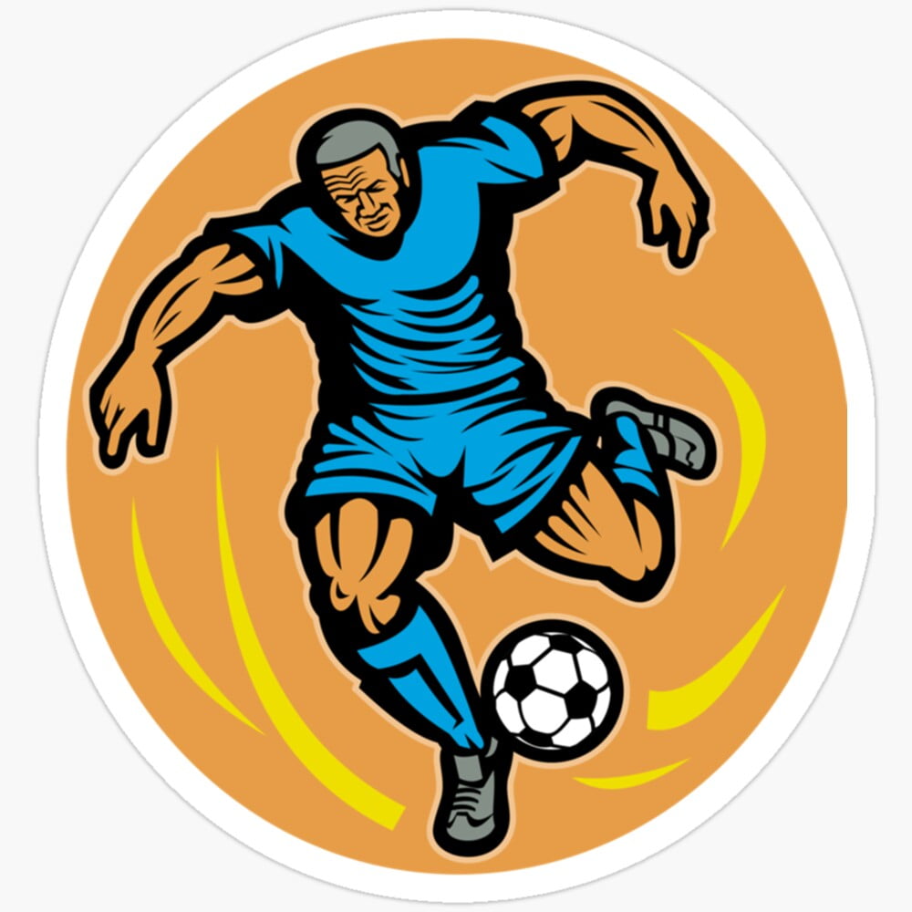Soccer Player Kicking Ball Sticker Baseball Sticker, Football Sticker ...