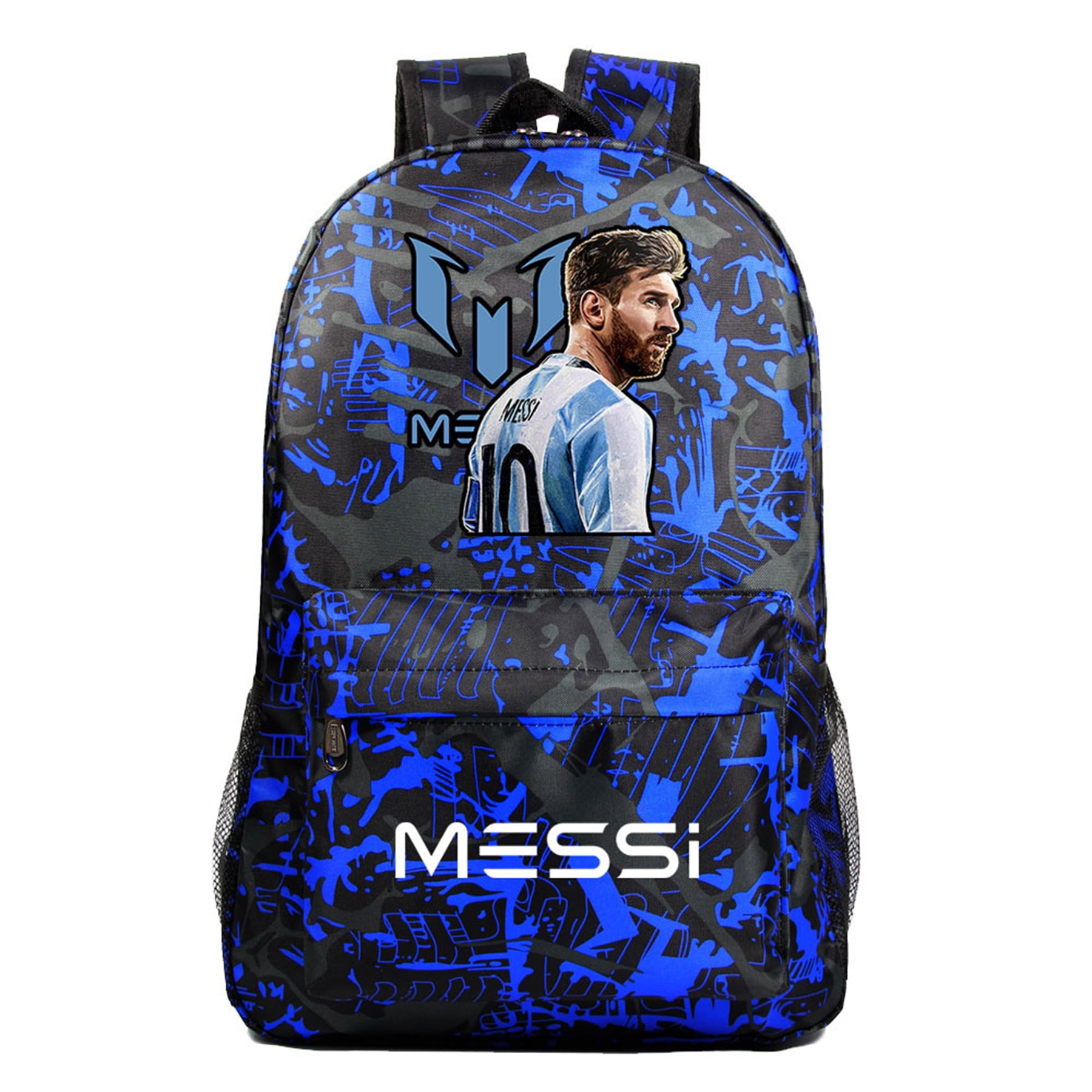 Soccer Player Messi_10 Canvas Backpack-Student Back to School Bookbag ...