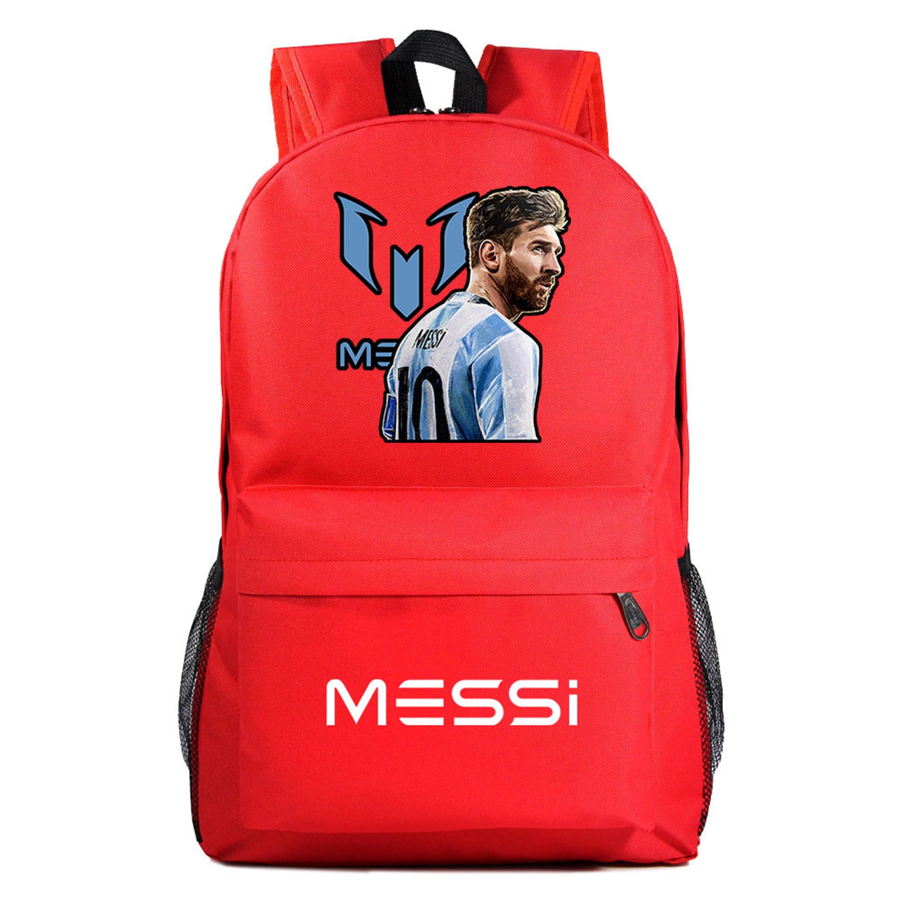 Soccer Player Messi_10 Canvas Backpack-Student Back to School Bookbag ...