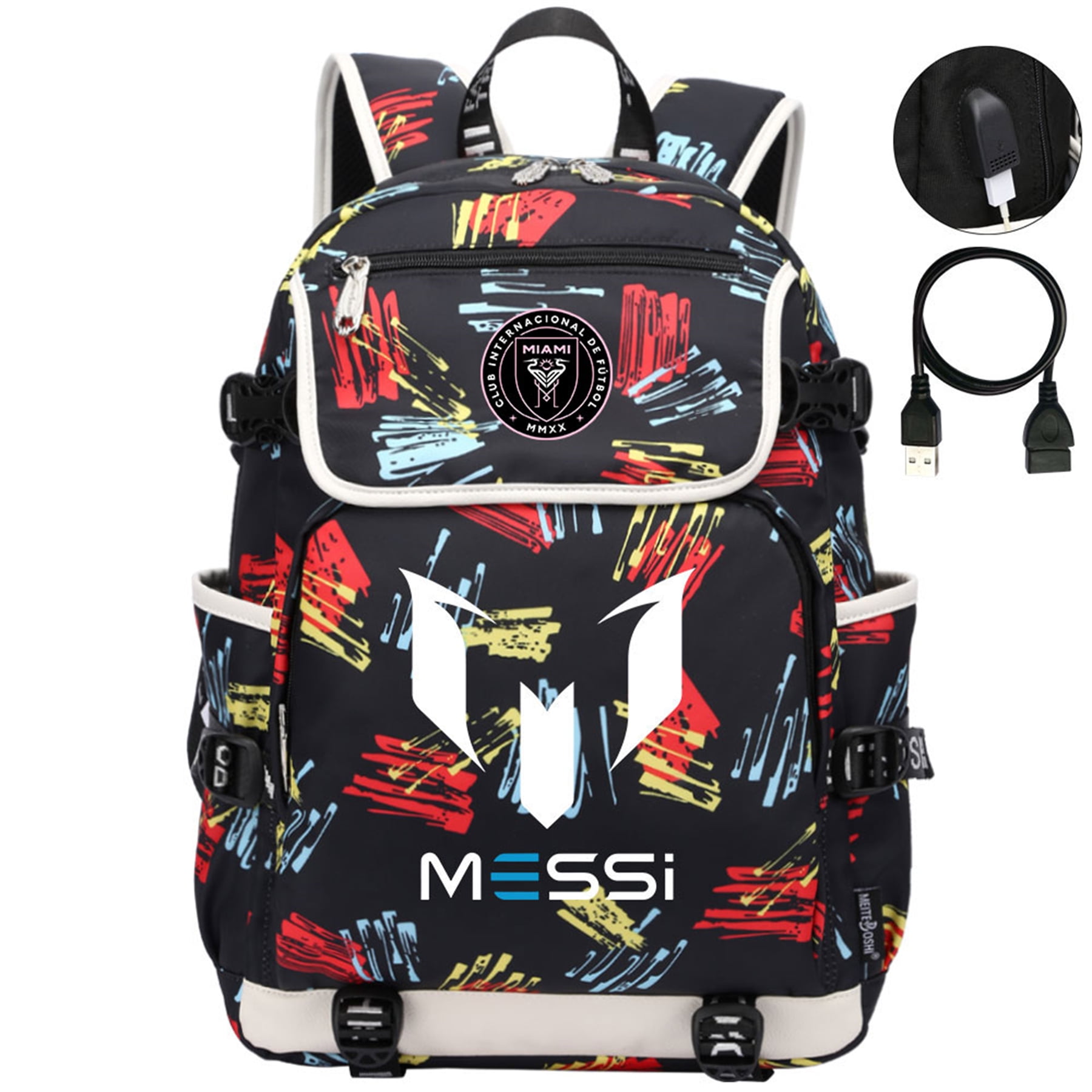 Soccer Player Messi_10 Laptop Backpack-Waterproof Casual Daypack ...