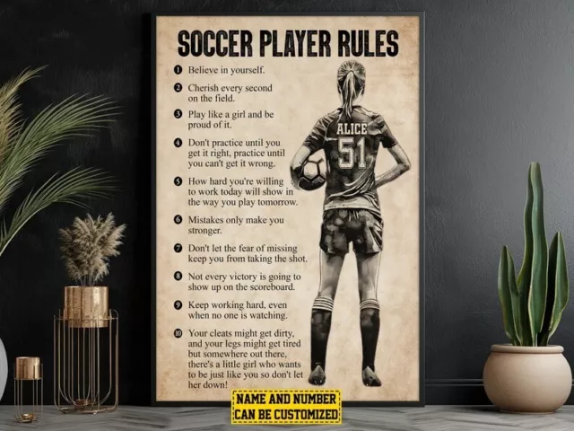 Soccer Player Rules Poster Print, Soccer Poster Print, Soccer Cu Home ...
