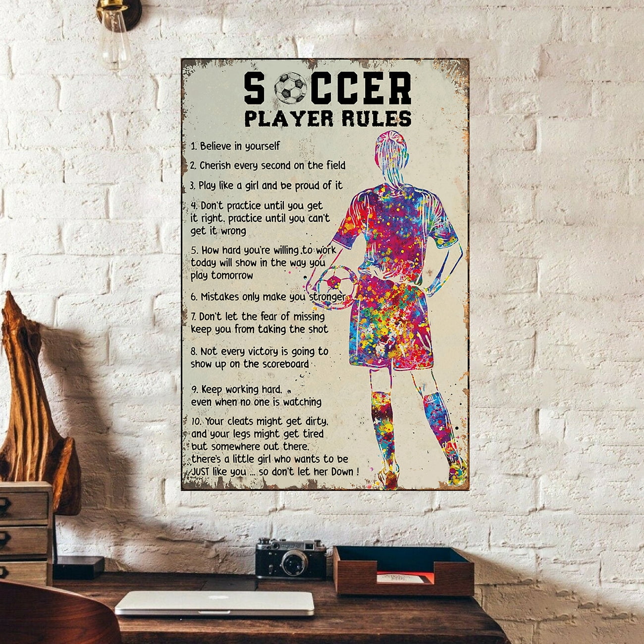 Soccer Player Rules Poster soccer Poster gift for soccer 11 x 17 Inch ...