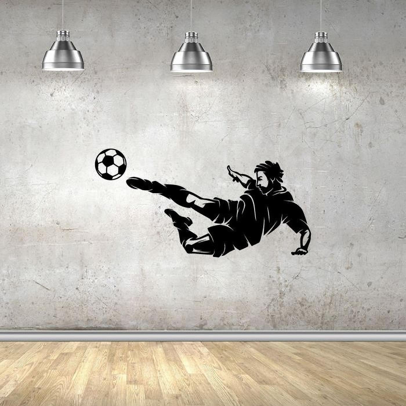 Soccer Player Silhouette Backheel Bicycle Kick Clearance Vinyl Wall ...