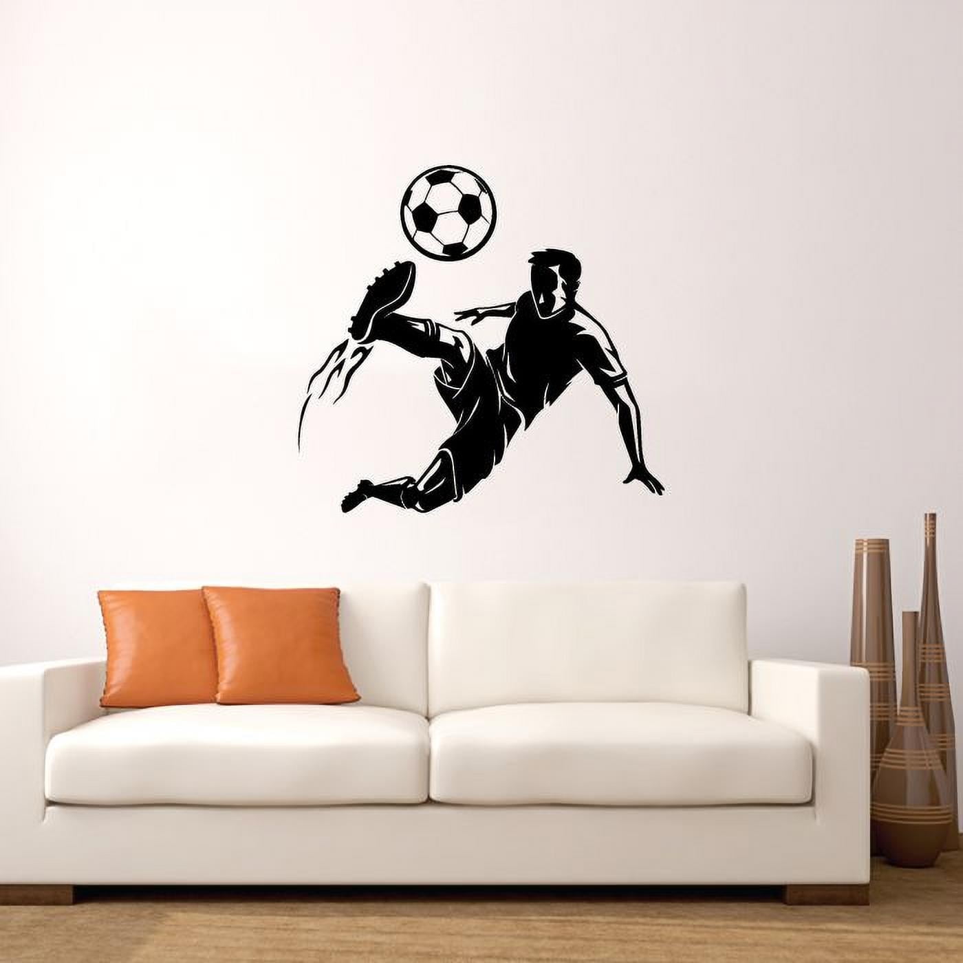 Soccer Player Silhouette Soccer Kick Backheel Bicycle Kick Vinyl Wall ...