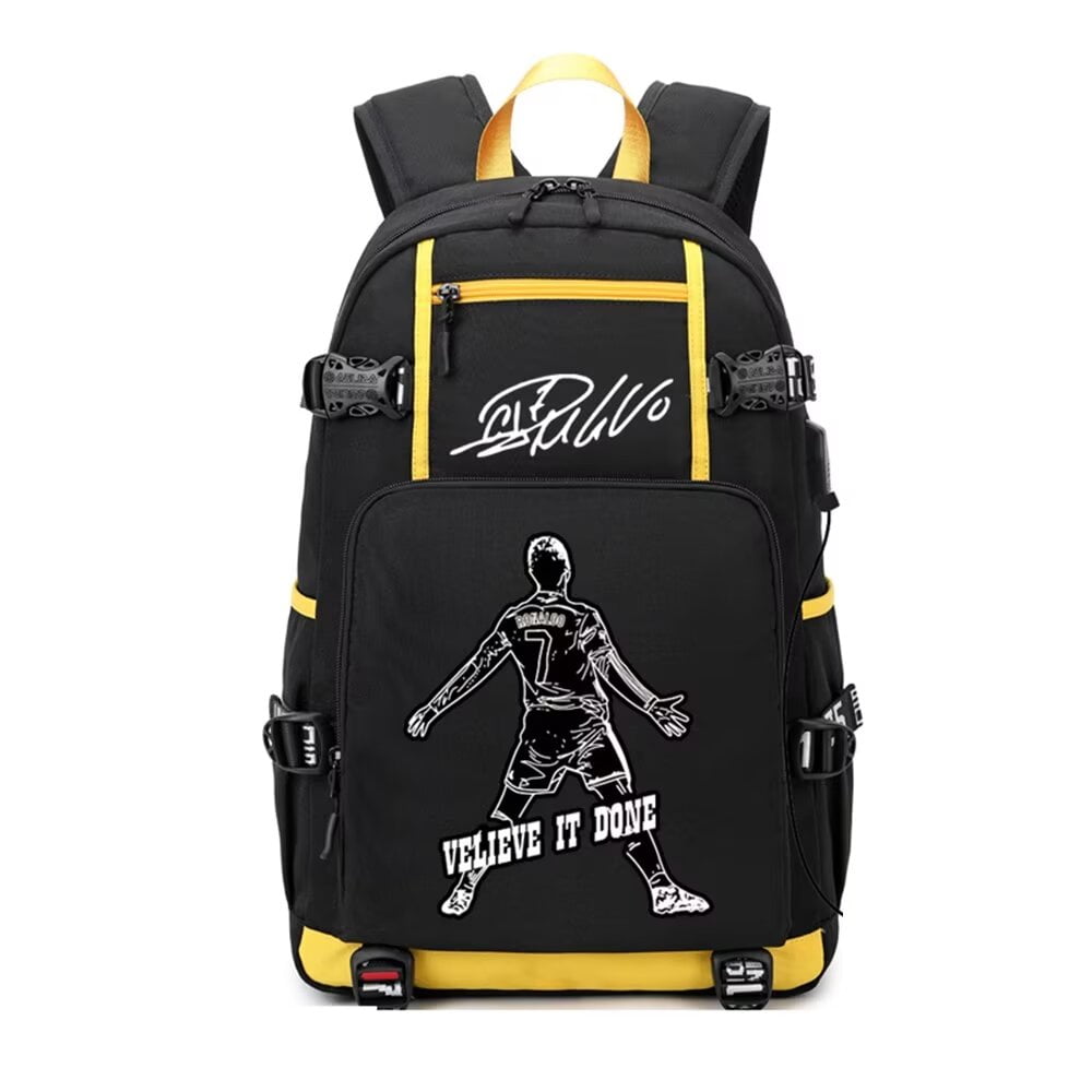 Soccer Player Star C-Ronaldo Multifunction Colorful Mix Logo Backpack ...