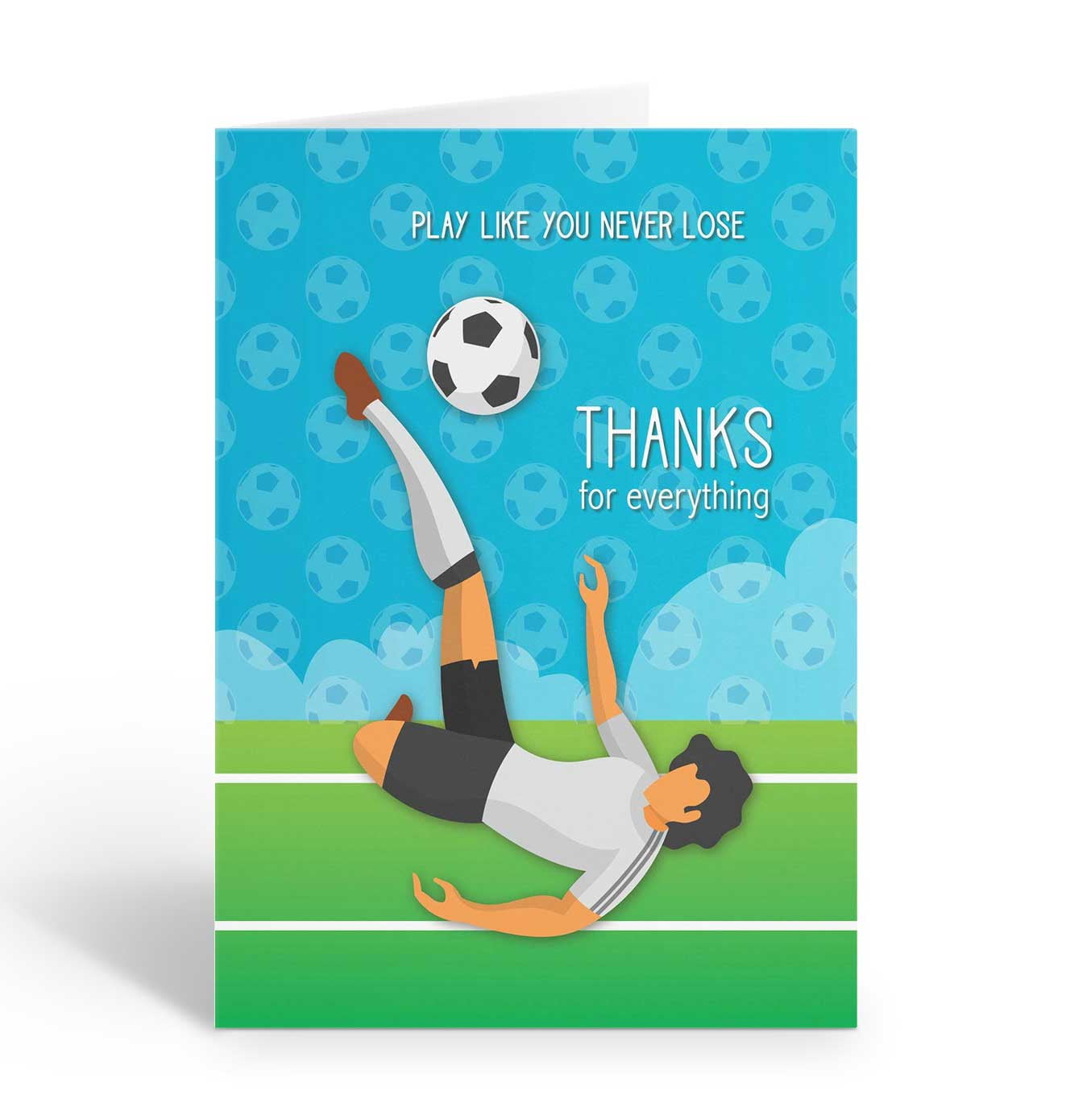 Soccer Player Thank You Note Card - 10 Thank You Note Cards and ...