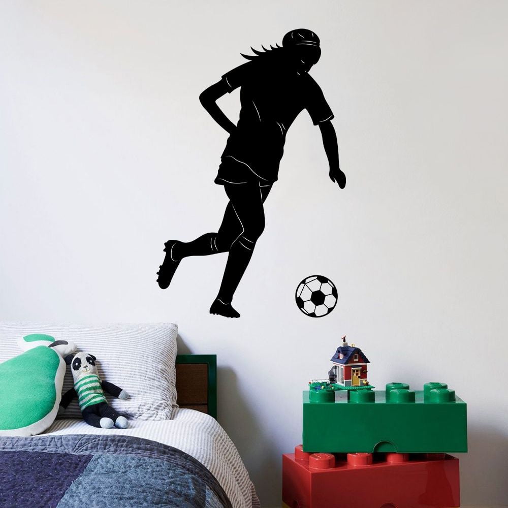 Soccer Playing Silhouette Girl Soccer Field Goal Kick Kicker Own Goal ...