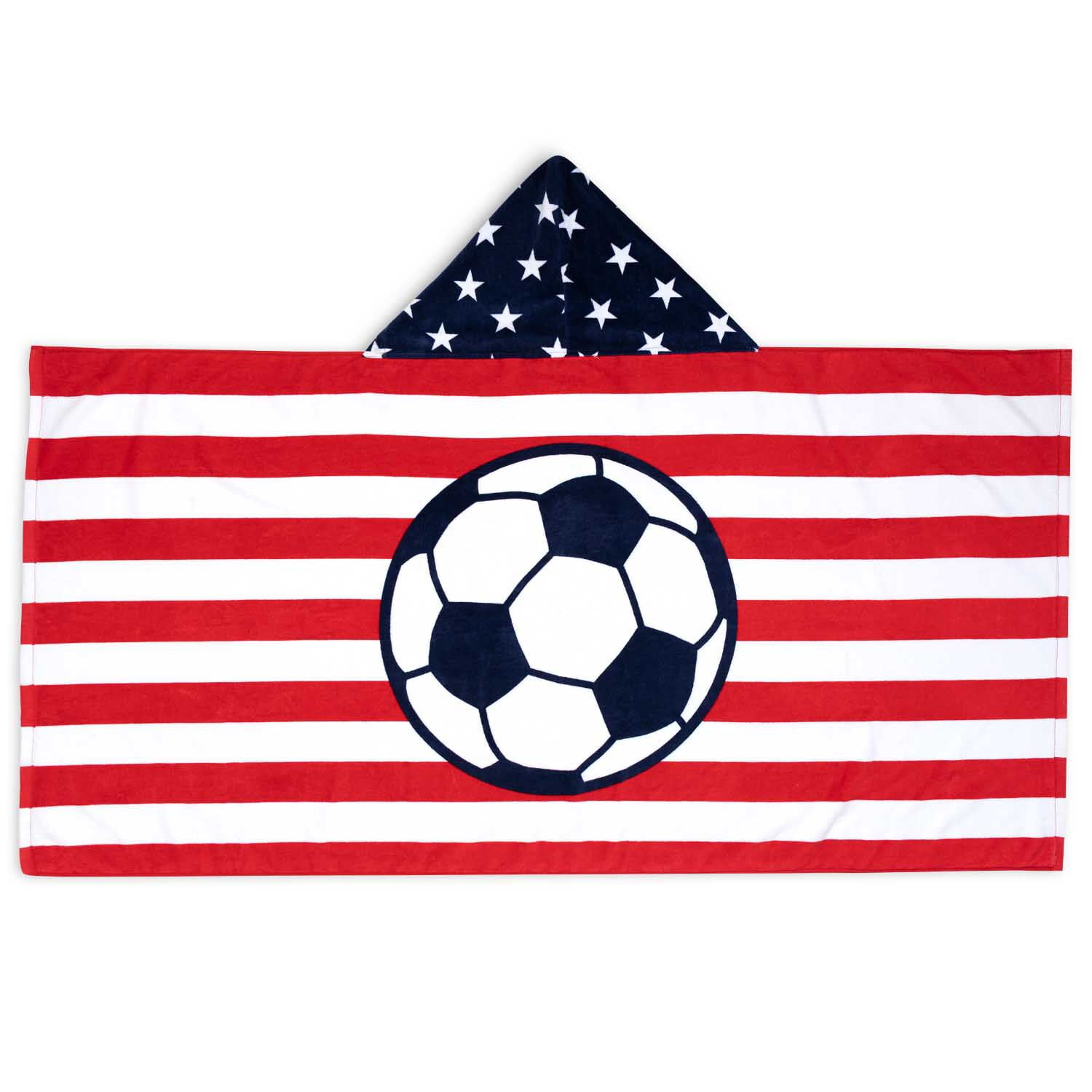 Soccer Premium Hooded Beach Towel | Soccer American Flag - Walmart.com