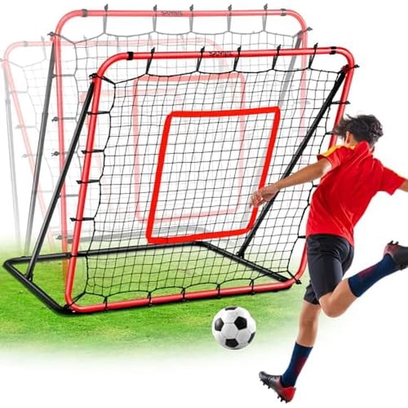 Soccer Rebounder Net & Soccer Training Equipment - 4x4 FT Adjustable ...