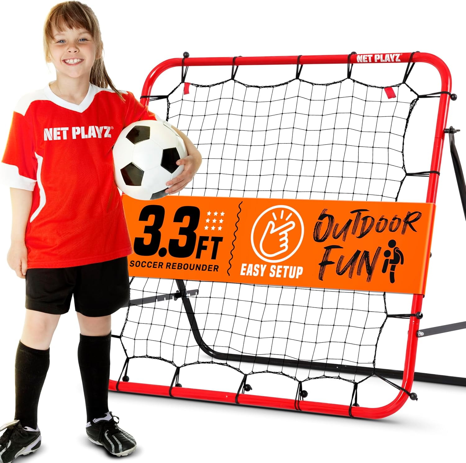 Soccer Rebounder Rebound Net, Kick-Back 3.3X3.3FT | Football Training ...