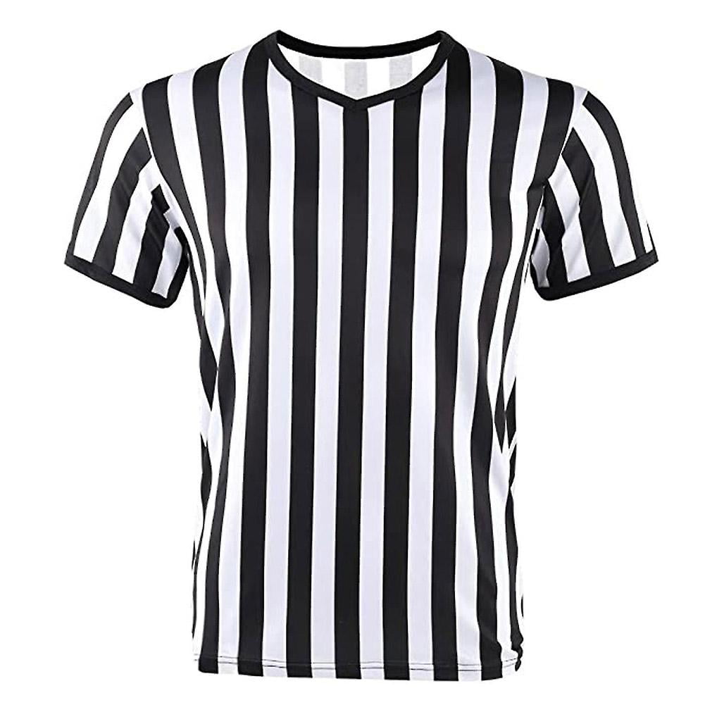 Soccer Referee T Shirt Striped Soccer Ref Costume Jersey V-Neck Sports ...