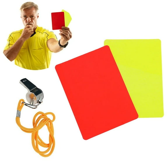 Soccer Referee Whistle Red and Yellow Card Tools Professional Football ...