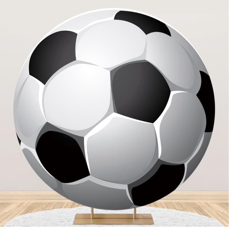 Soccer Round Backdrop Cover Sports Theme Football Field Customize Boy ...