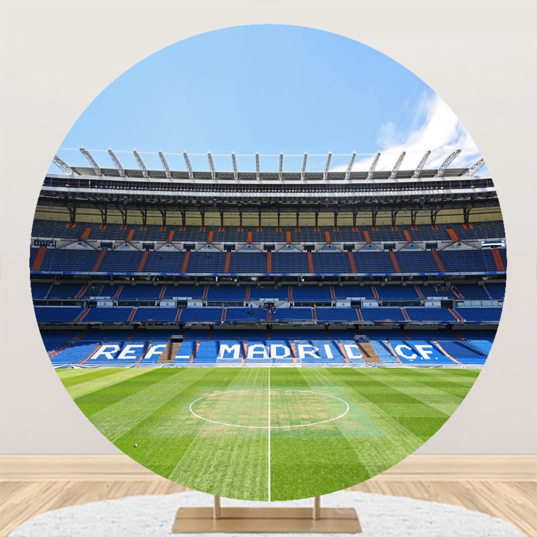 Soccer Round Backdrop Cover Sports Theme Football Field Customize Boy ...