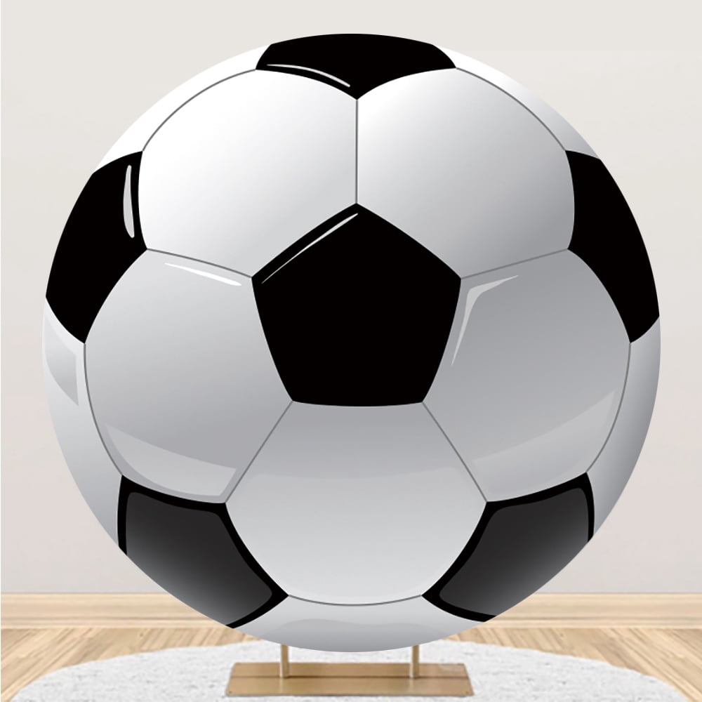 Soccer Round Backdrop Cover Sports Theme Football Field Customize Boy ...