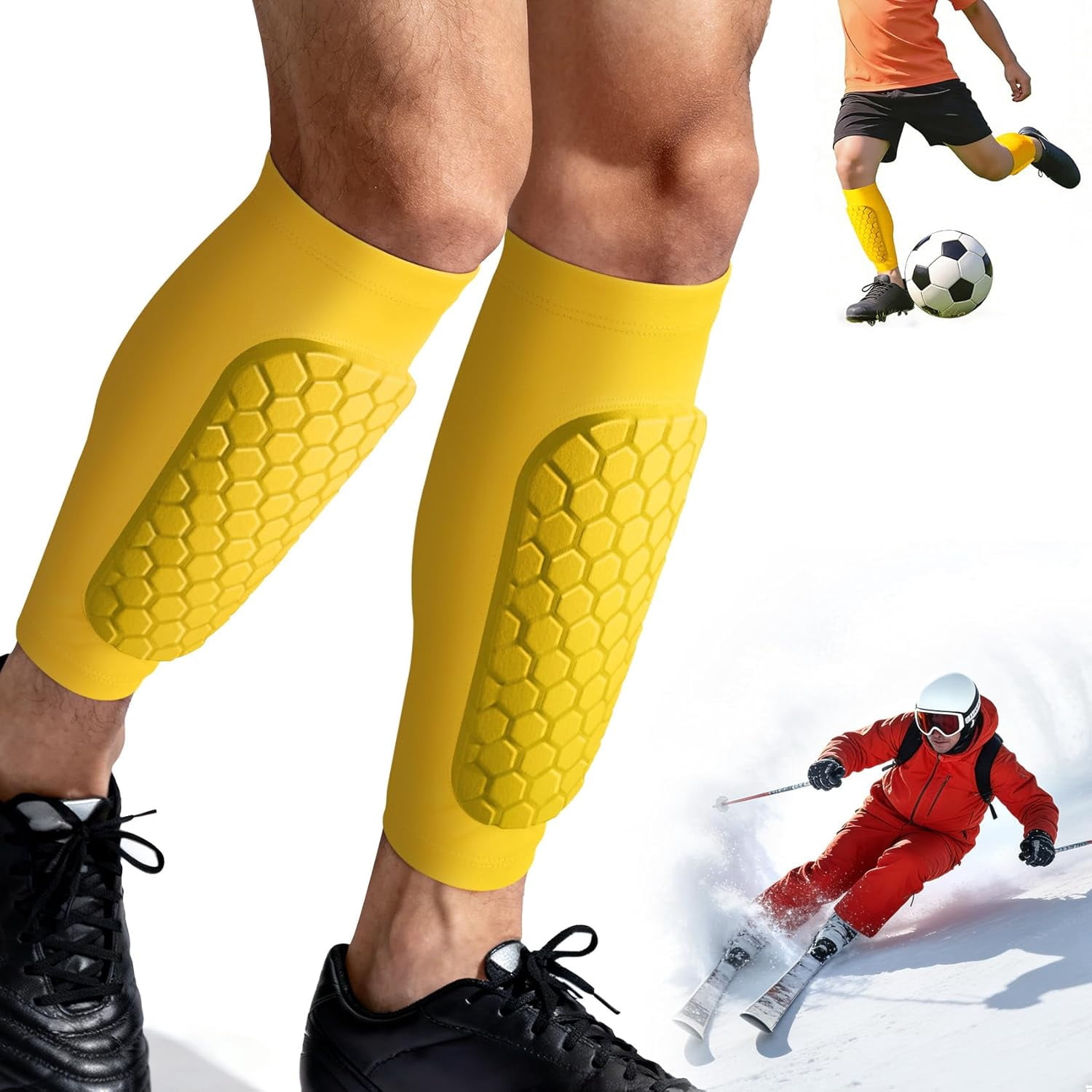 Soccer Shin Defender Shin Guards for Kids Youth Adult, Honeycomb Calf ...