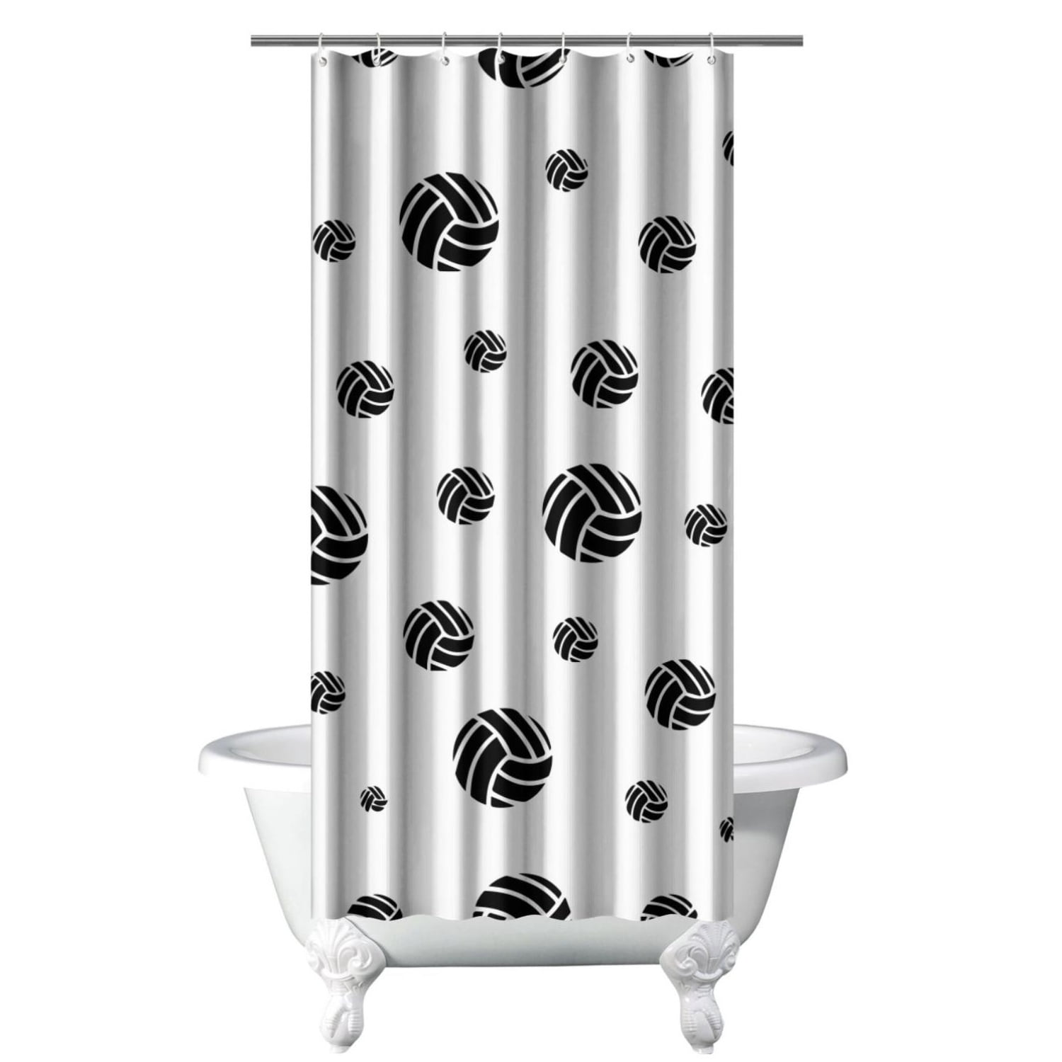 Soccer Shower Curtain, Sports Ball Game Team Athlete Print Quick-Dry ...