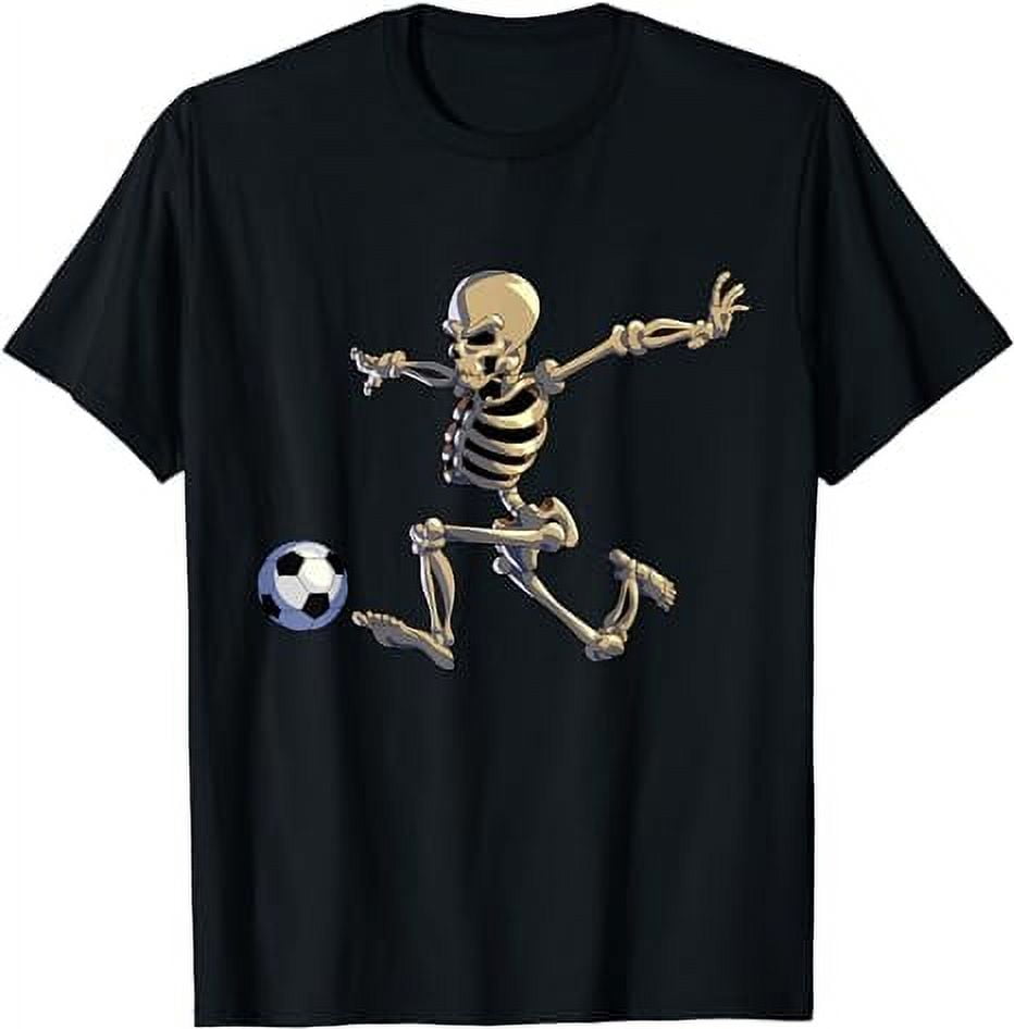 Soccer Skeleton Halloween Men Boys Soccer Player Halloween T-Shirt ...