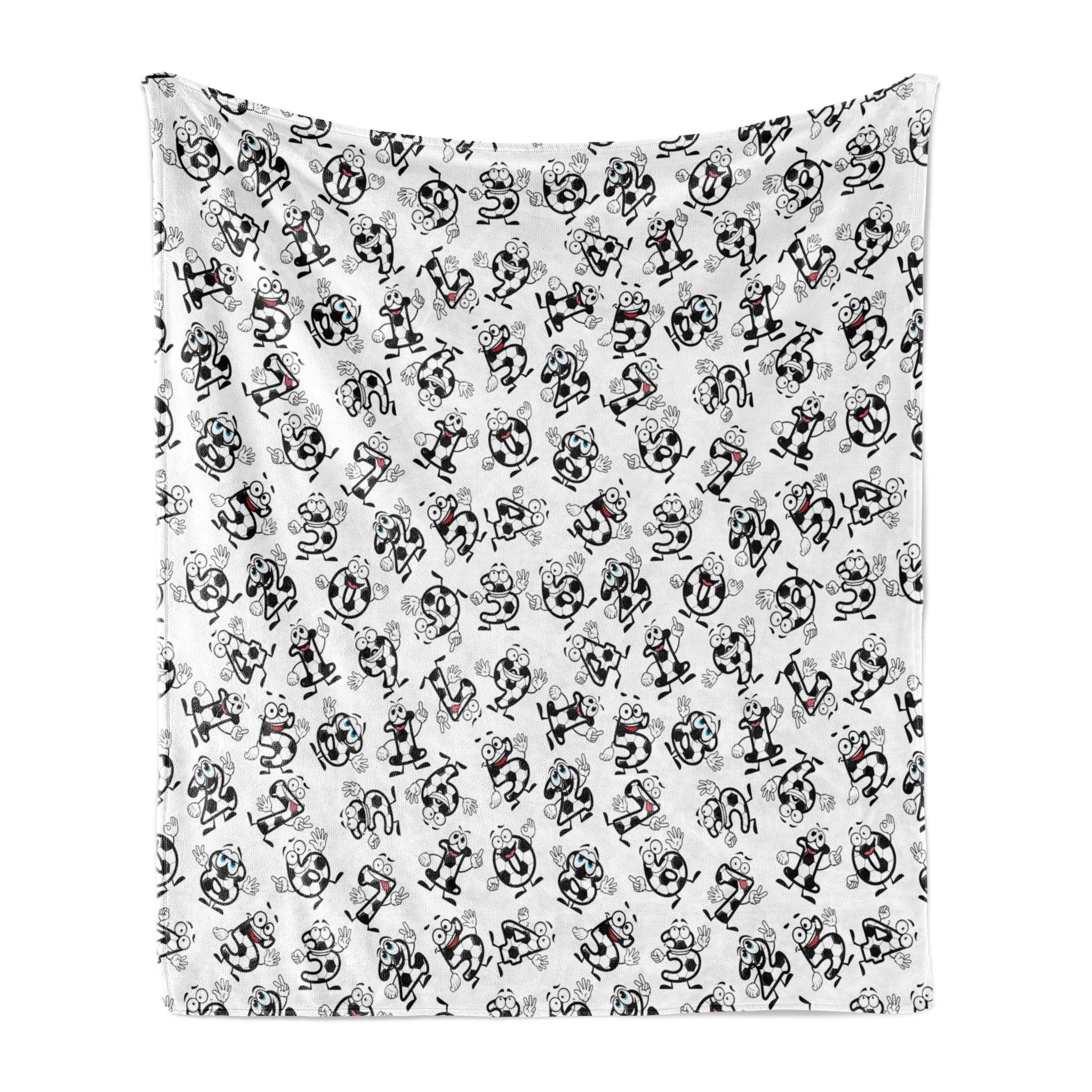 Soccer Soft Flannel Fleece Blanket, Cartoon Funny Football Numbers ...