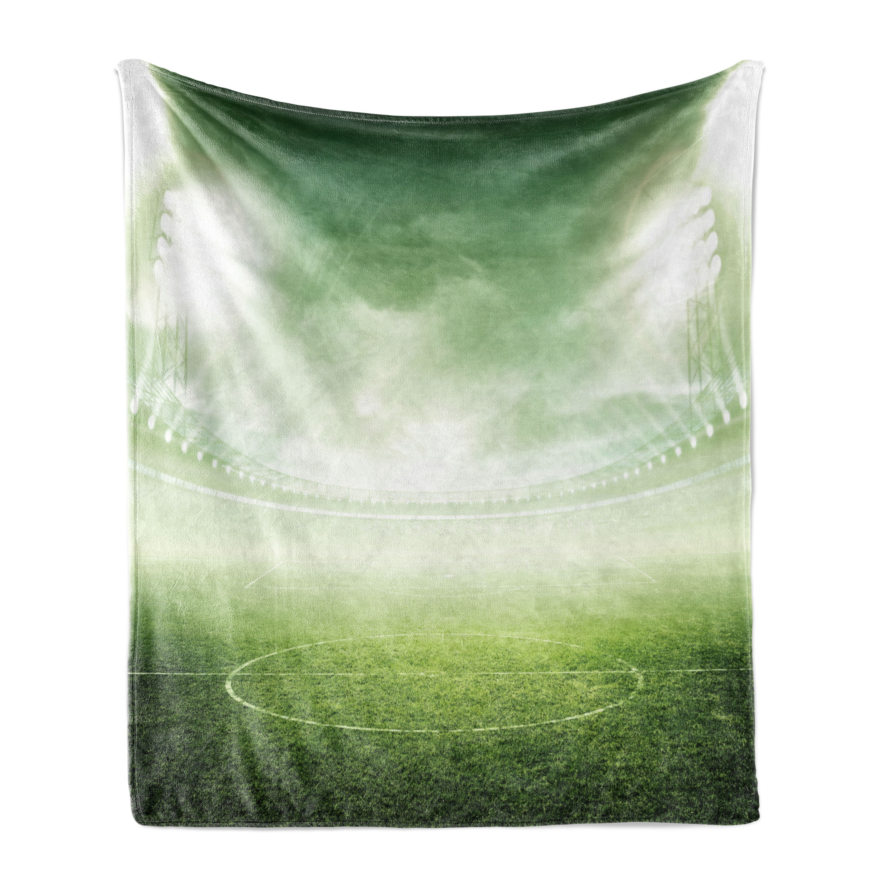 Soccer Soft Flannel Fleece Blanket, Pattern of Stadium at Night View ...