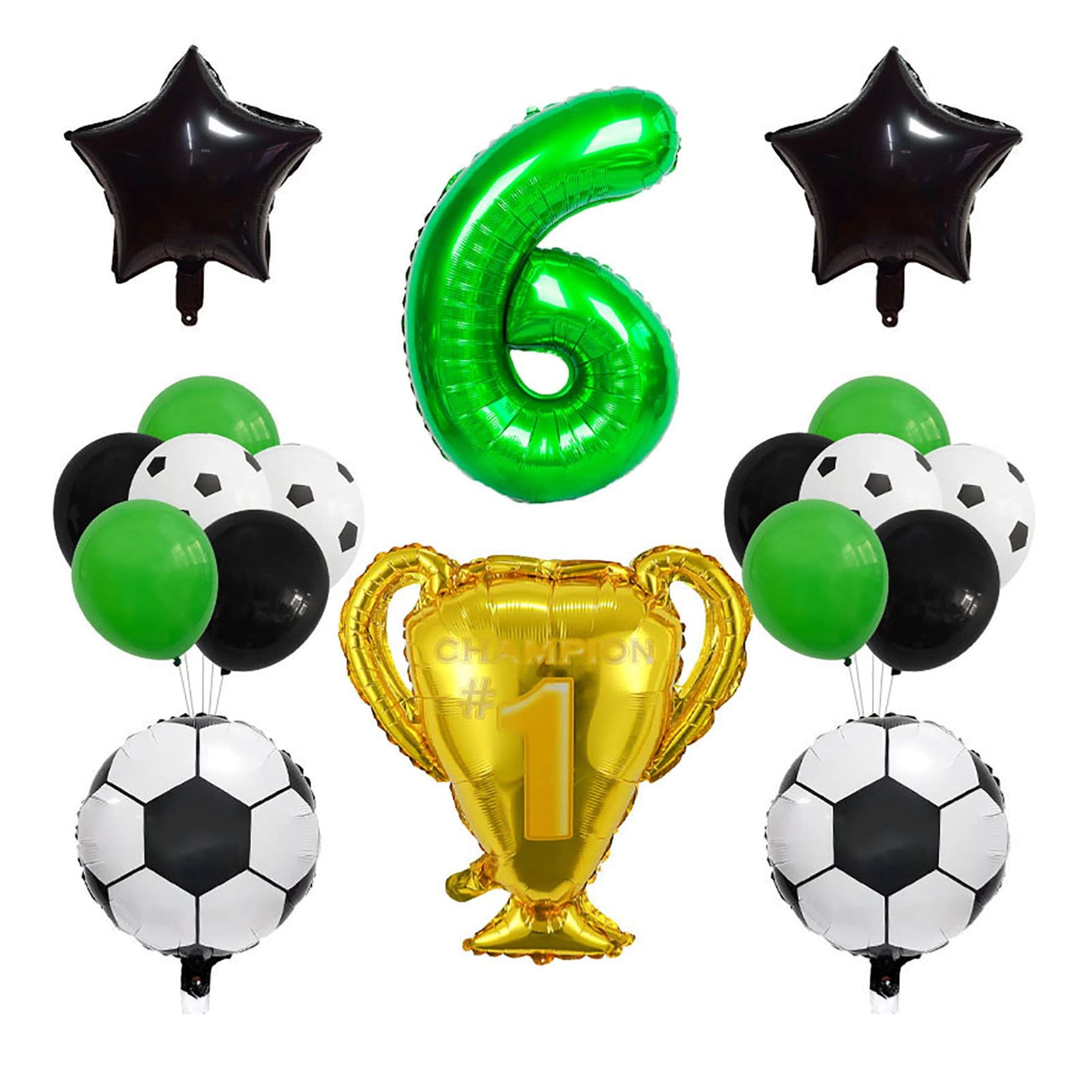 Soccer Star Balloon Bouquet - 6th Birthday Party Decoration Set for ...
