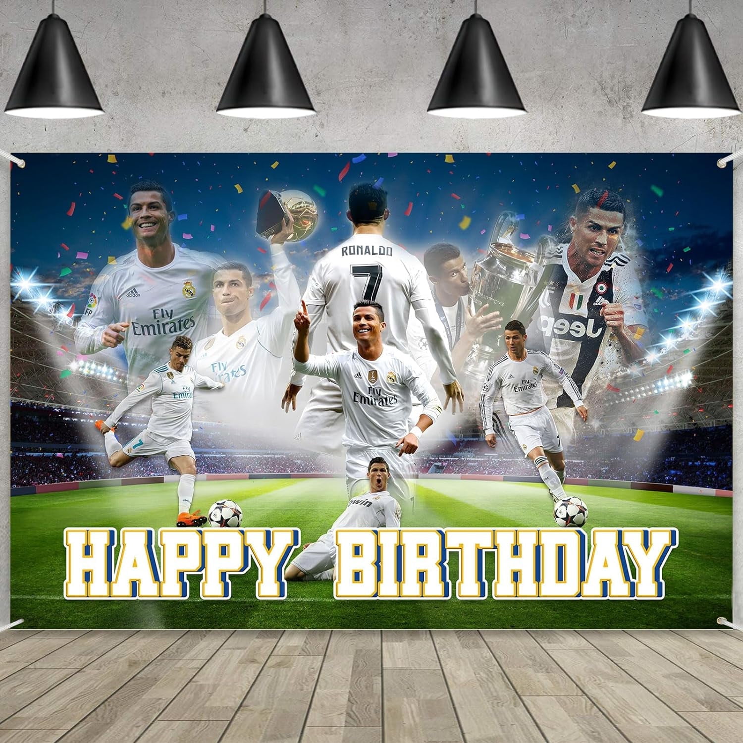 Soccer Star Birthday Party Supplies, Happy Birthday Backdrop 7 x 5 FT ...