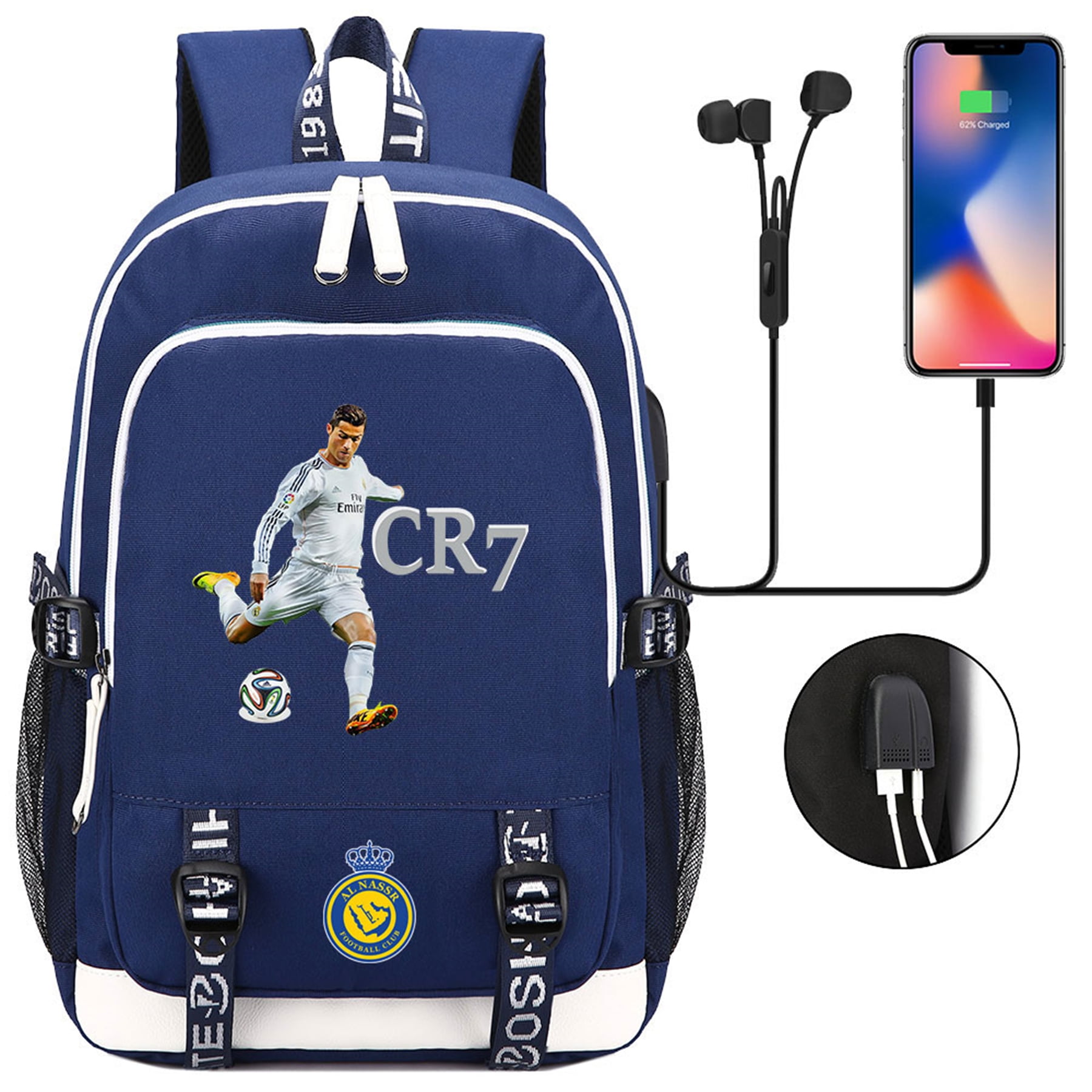 Soccer Star Cristiano Ronaldo Backpack-CR7 Waterproof Travel Knapsack ...
